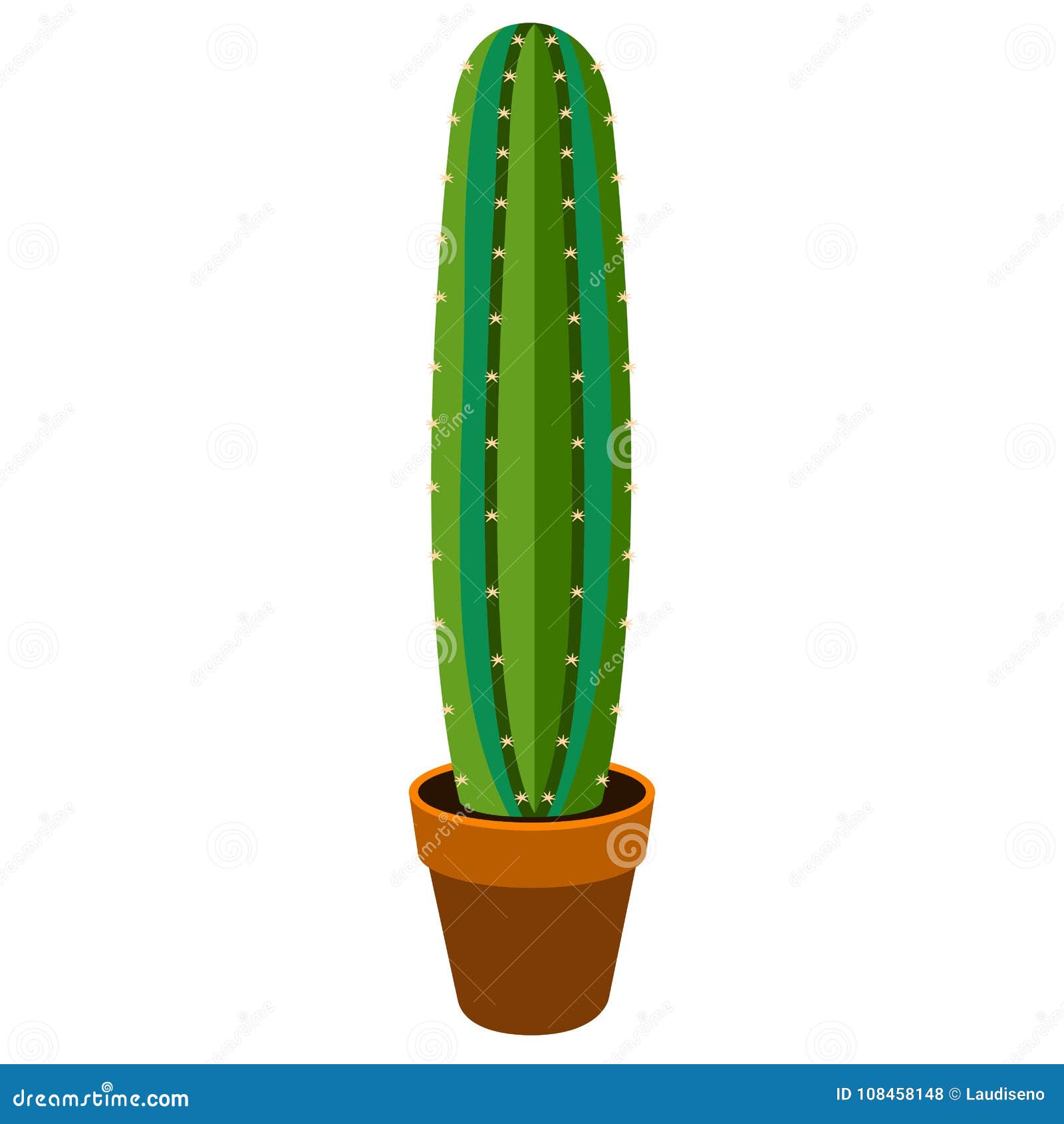 Cute cactus icon stock vector. Illustration of decoration - 108458148