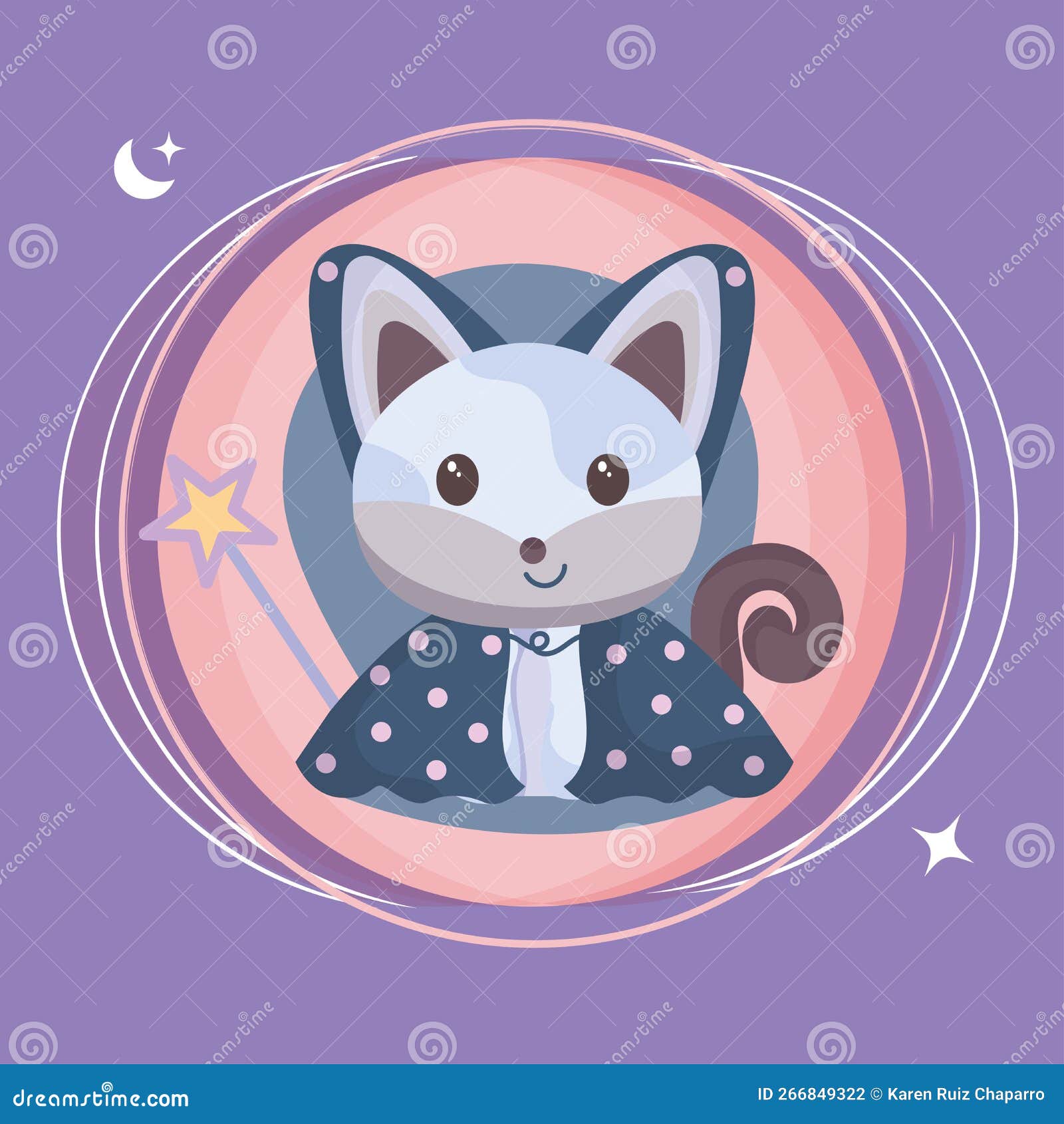 Isolated Cute Cat on a Wizard Costume Vector Stock Vector ...