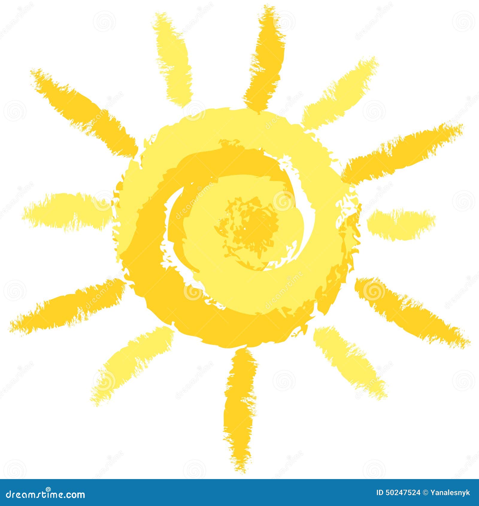 Isolated Cute Crayon Sun, Vector Image Stock Vector - Illustration of ...