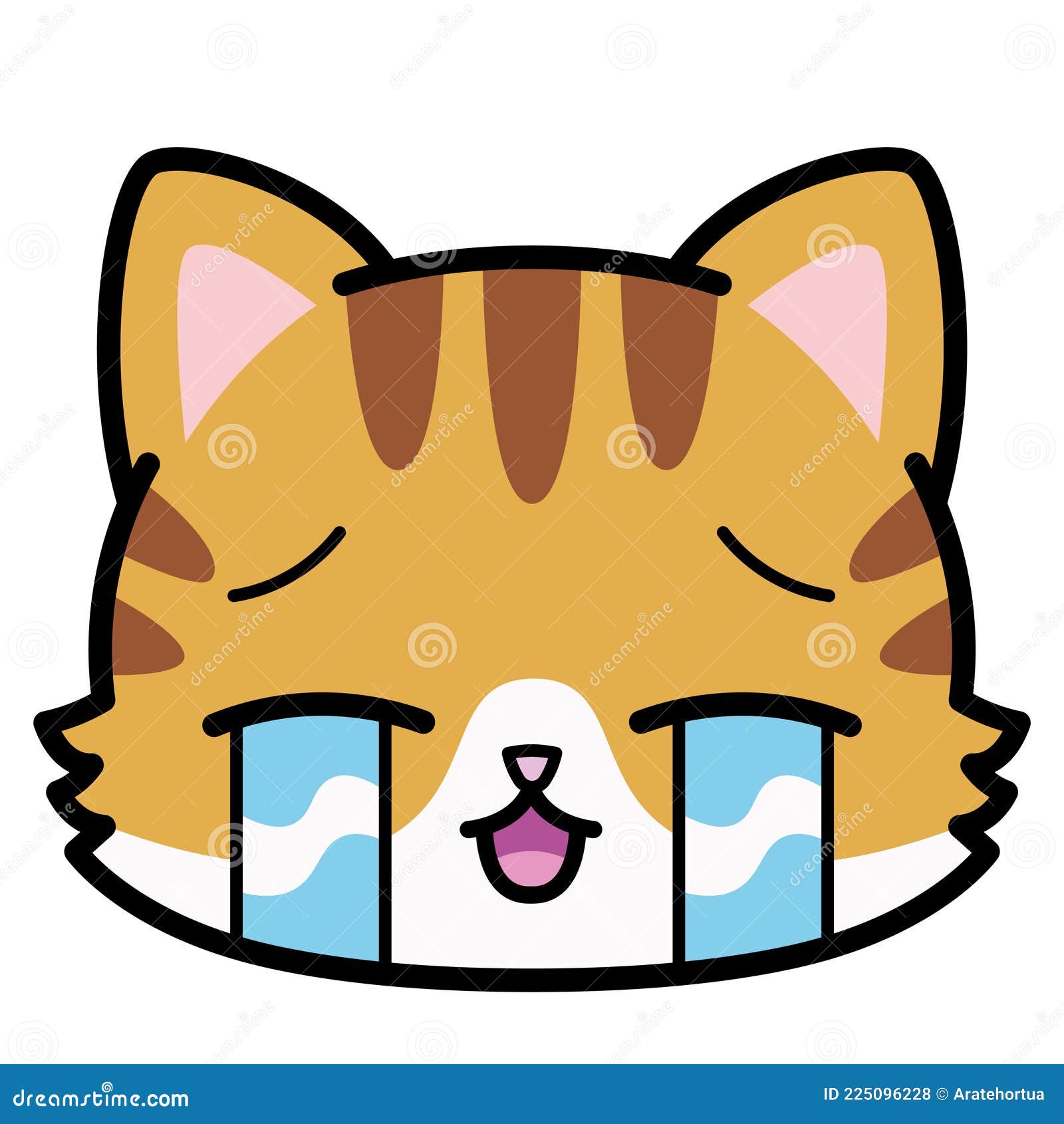 Isolated Cute Crying Cat Emoji Stock Illustration - Illustration of cute, character: 225096228