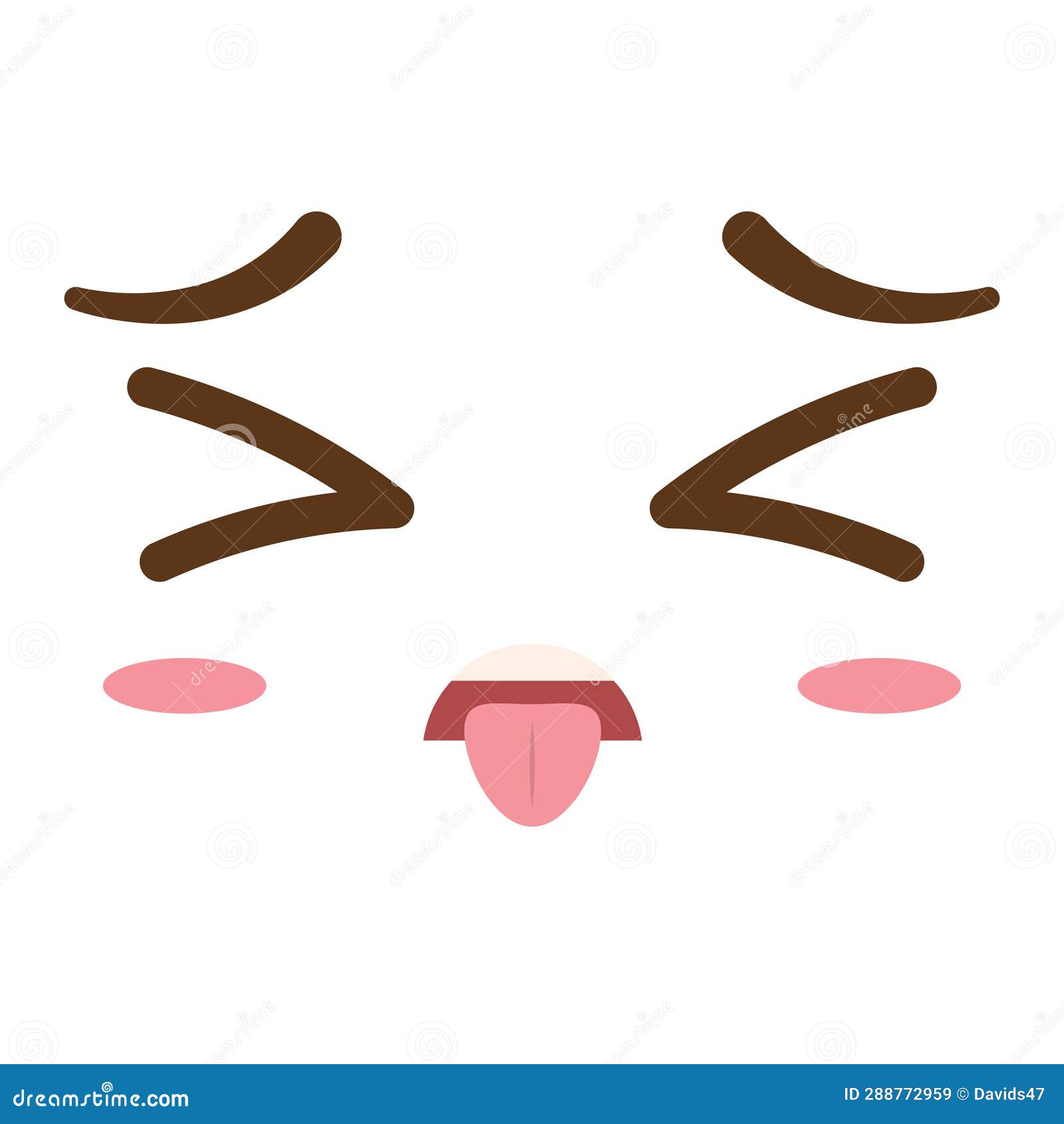 Isolated Cute Disgusted Facial Expression Vector Stock Vector ...