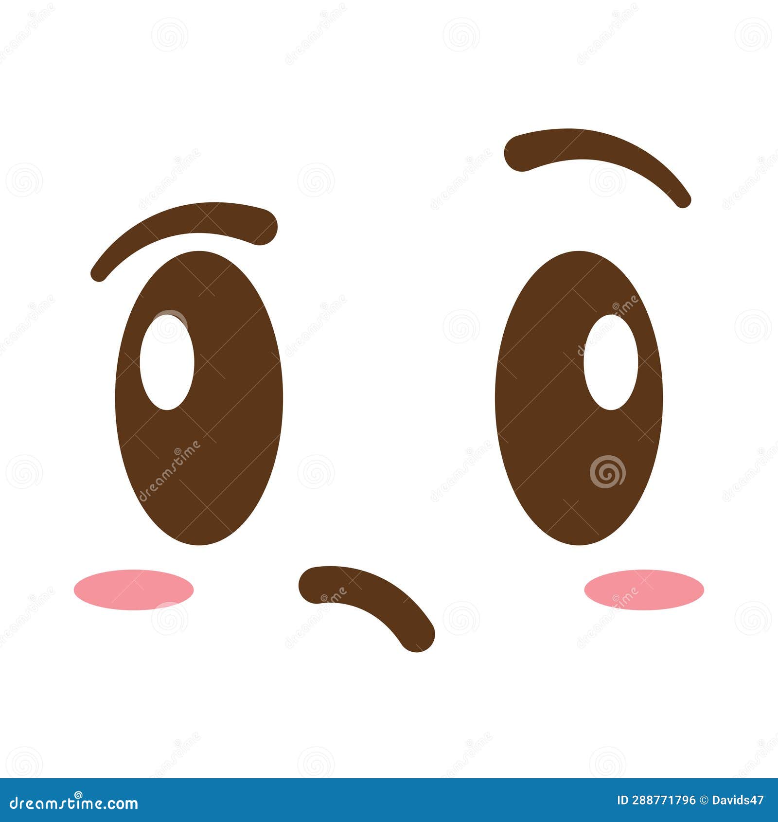 Isolated Cute Doubt Facial Expression Vector Stock Vector ...