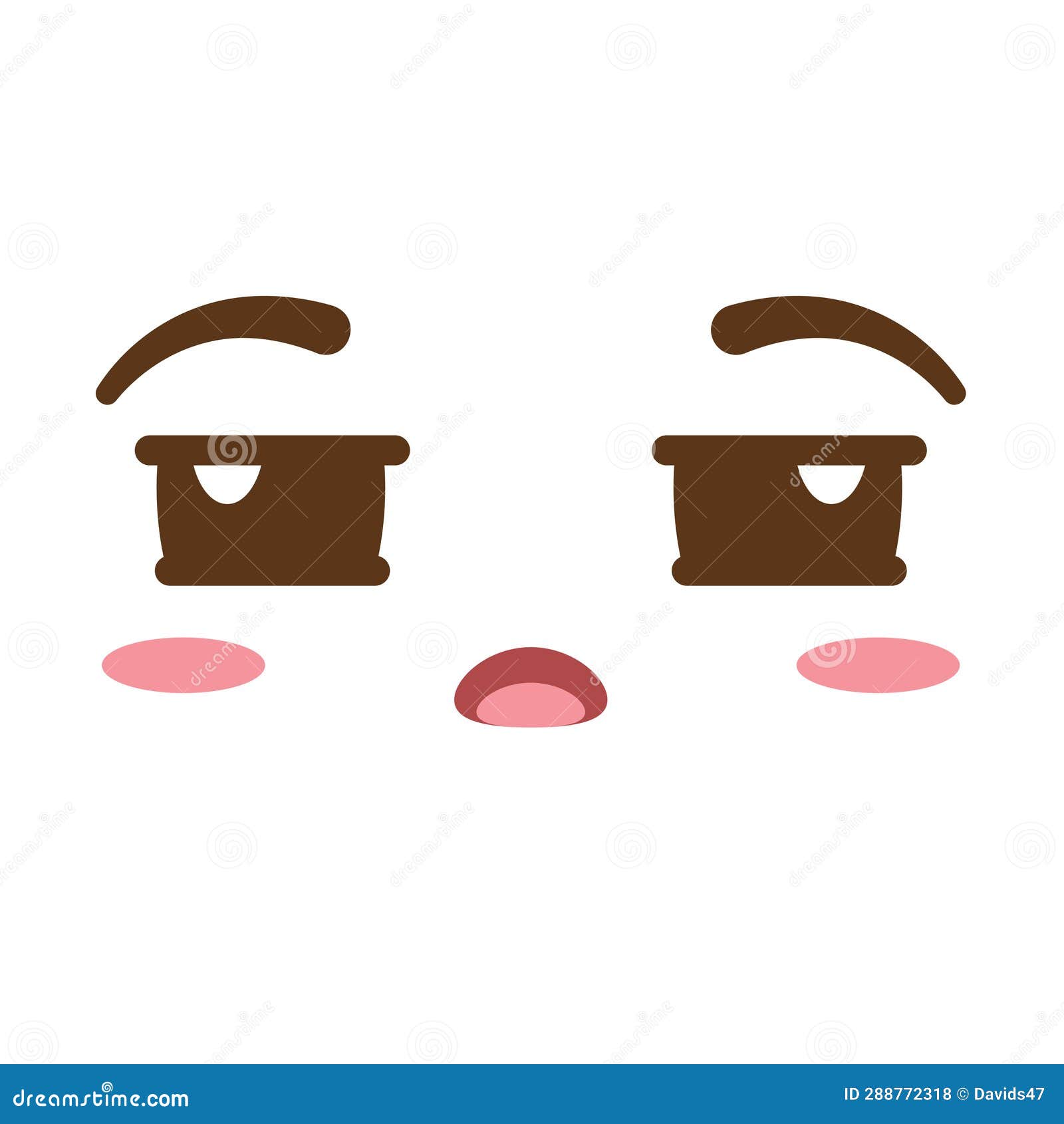 Isolated Cute Doubt Facial Expression Vector Stock Vector ...