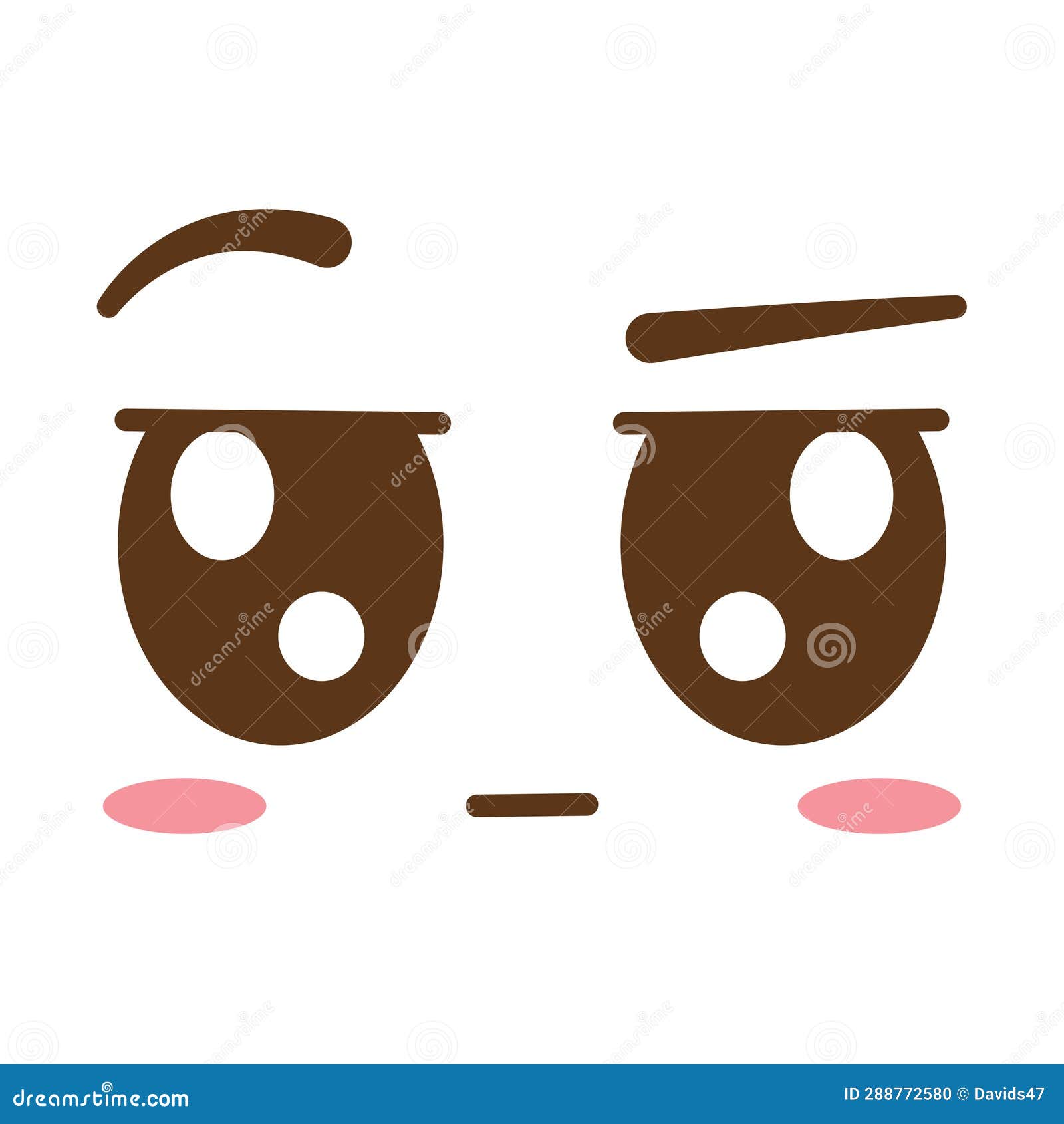 Isolated Cute Doubt Facial Expression Vector Stock Vector ...