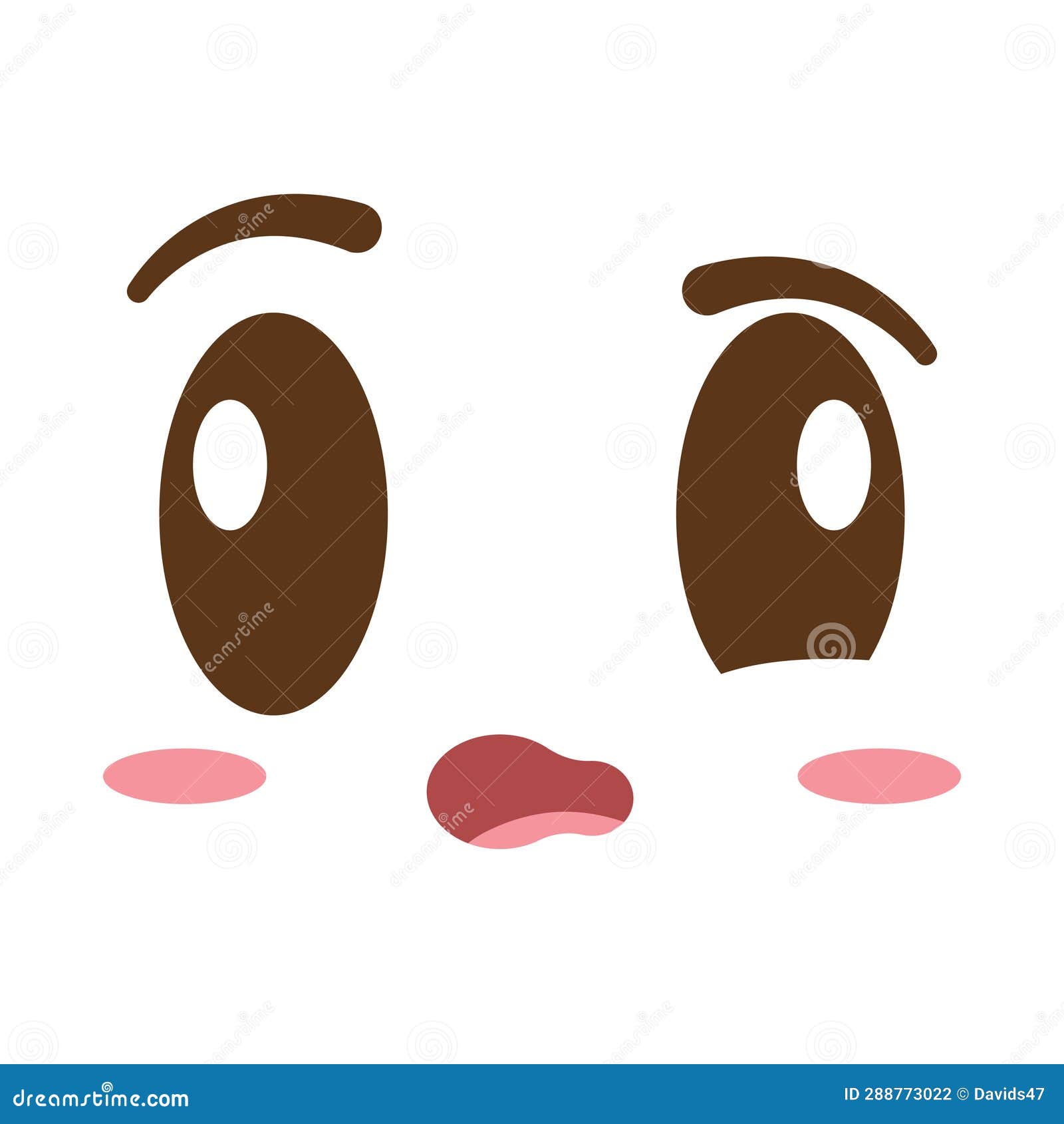 Isolated Cute Doubt Facial Expression Vector Stock Vector ...