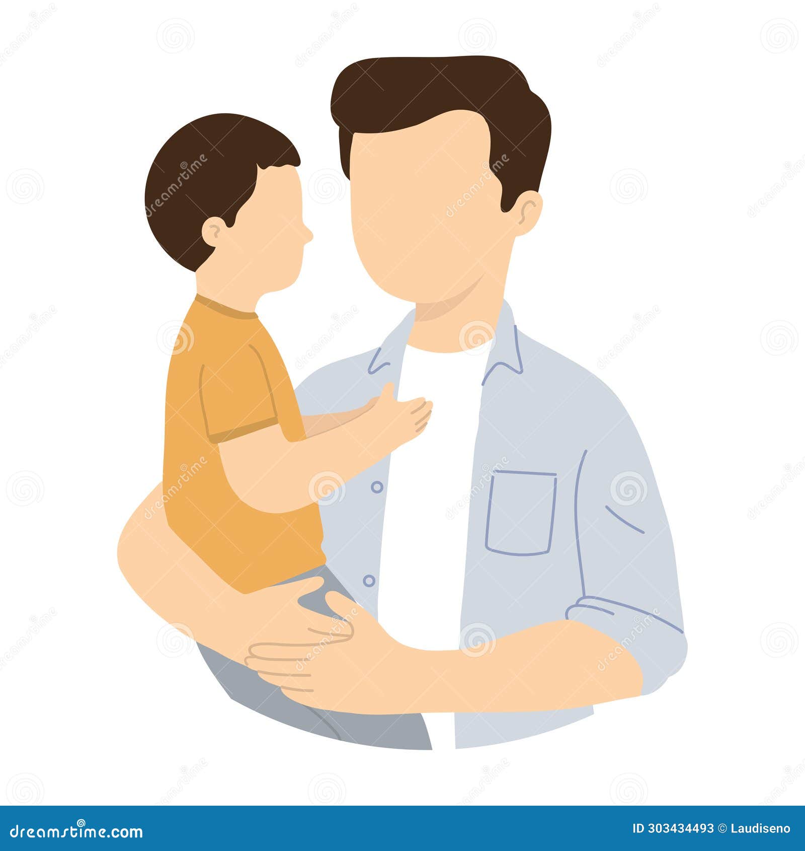 Isolated Cute Father Character with His Son Vector Stock Illustration ...
