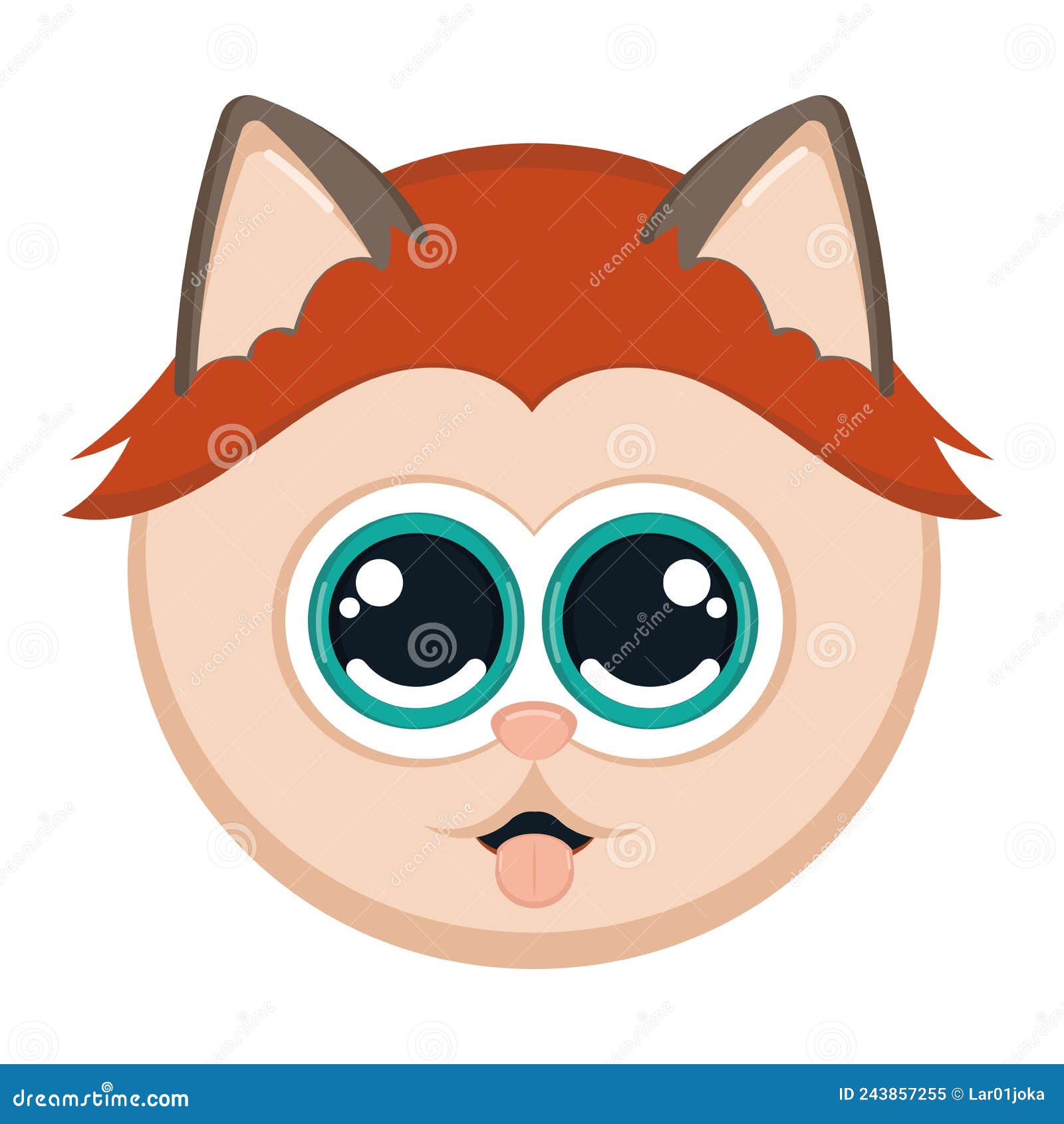 Isolated Cute Fox Animal Avatar Vector Stock Vector - Illustration of ...