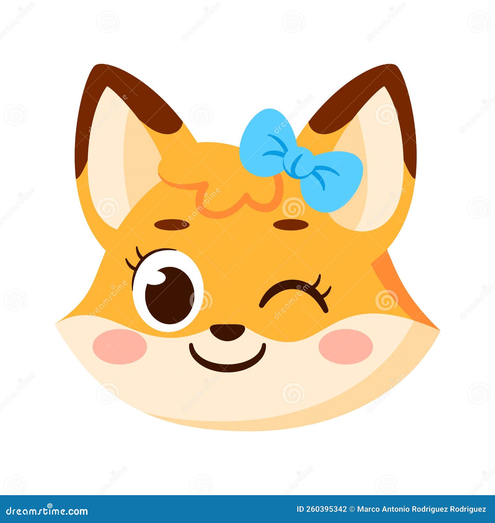 Isolated Cute Fox Avatar Character Vector Stock Vector - Illustration ...