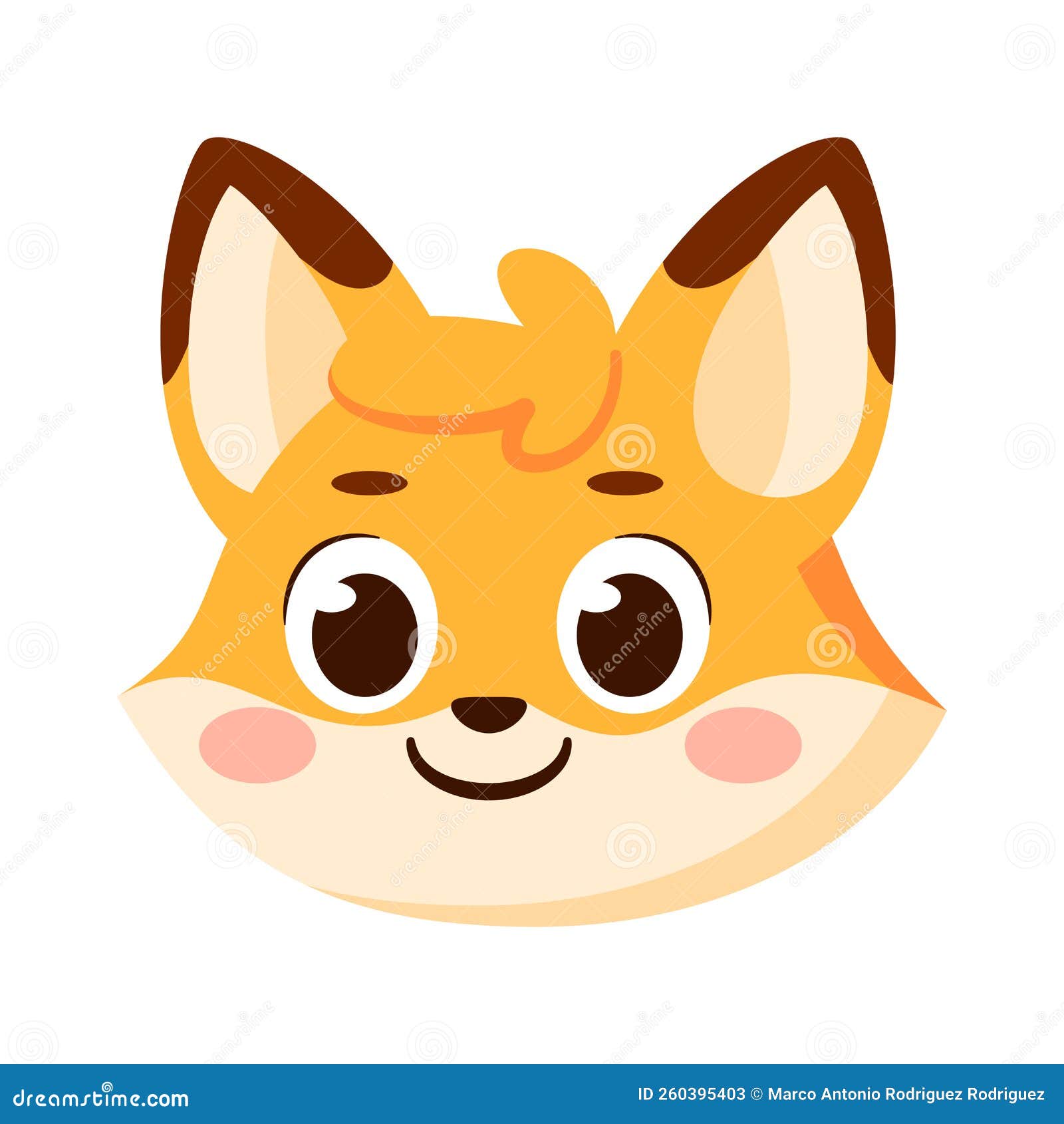 Isolated Cute Fox Avatar Character Vector Stock Vector - Illustration ...