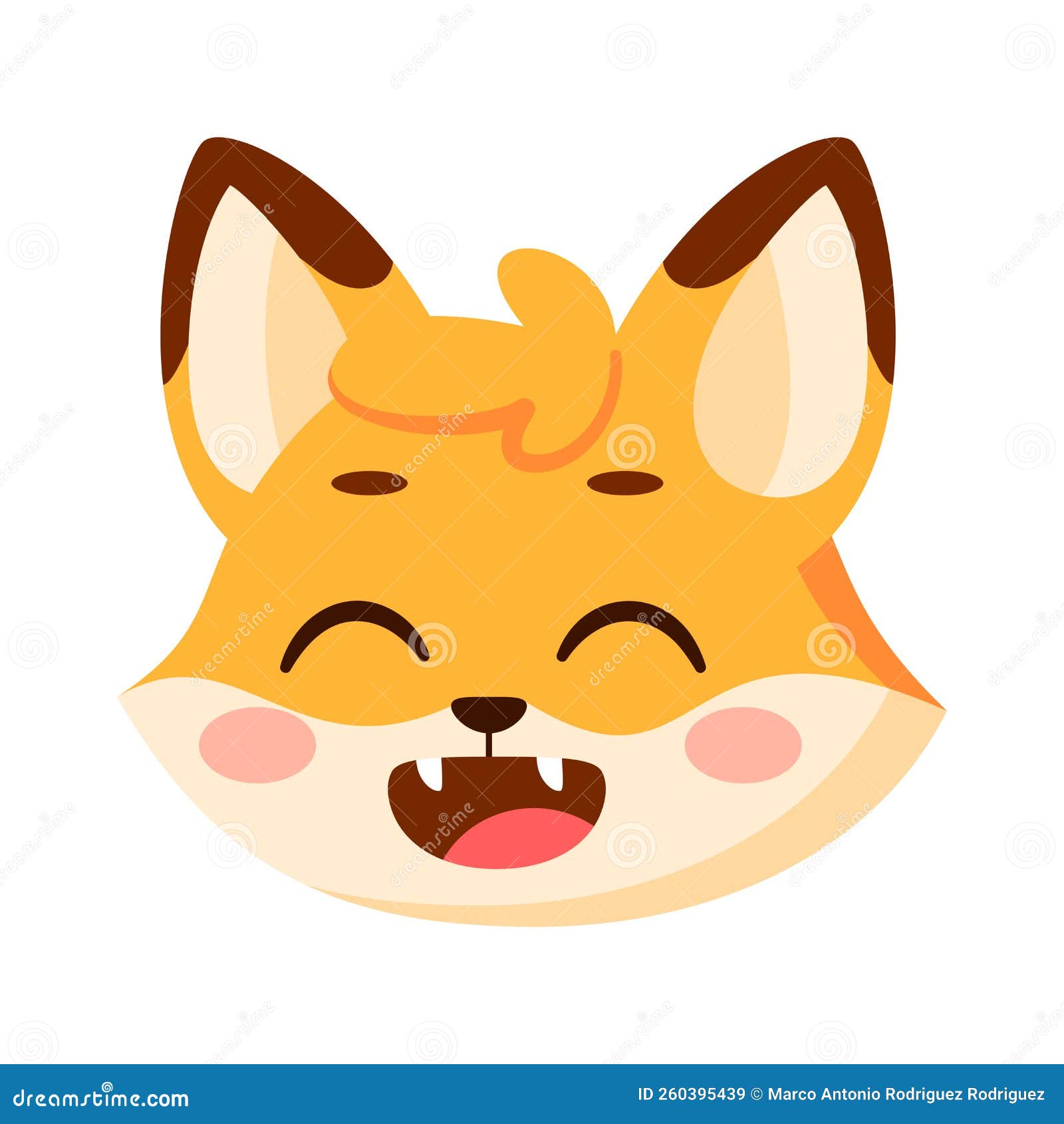 Isolated Cute Fox Avatar Character Vector Stock Vector - Illustration ...