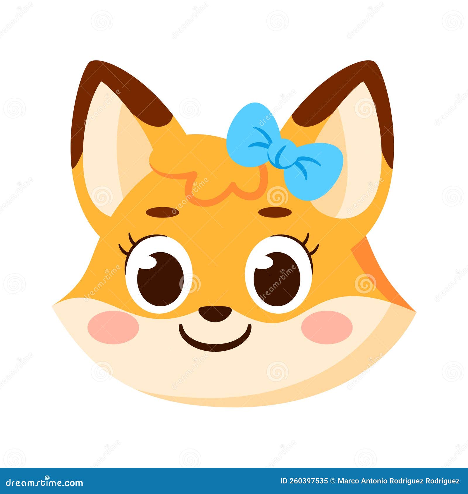 Isolated Cute Fox Avatar Character Vector Stock Illustration ...