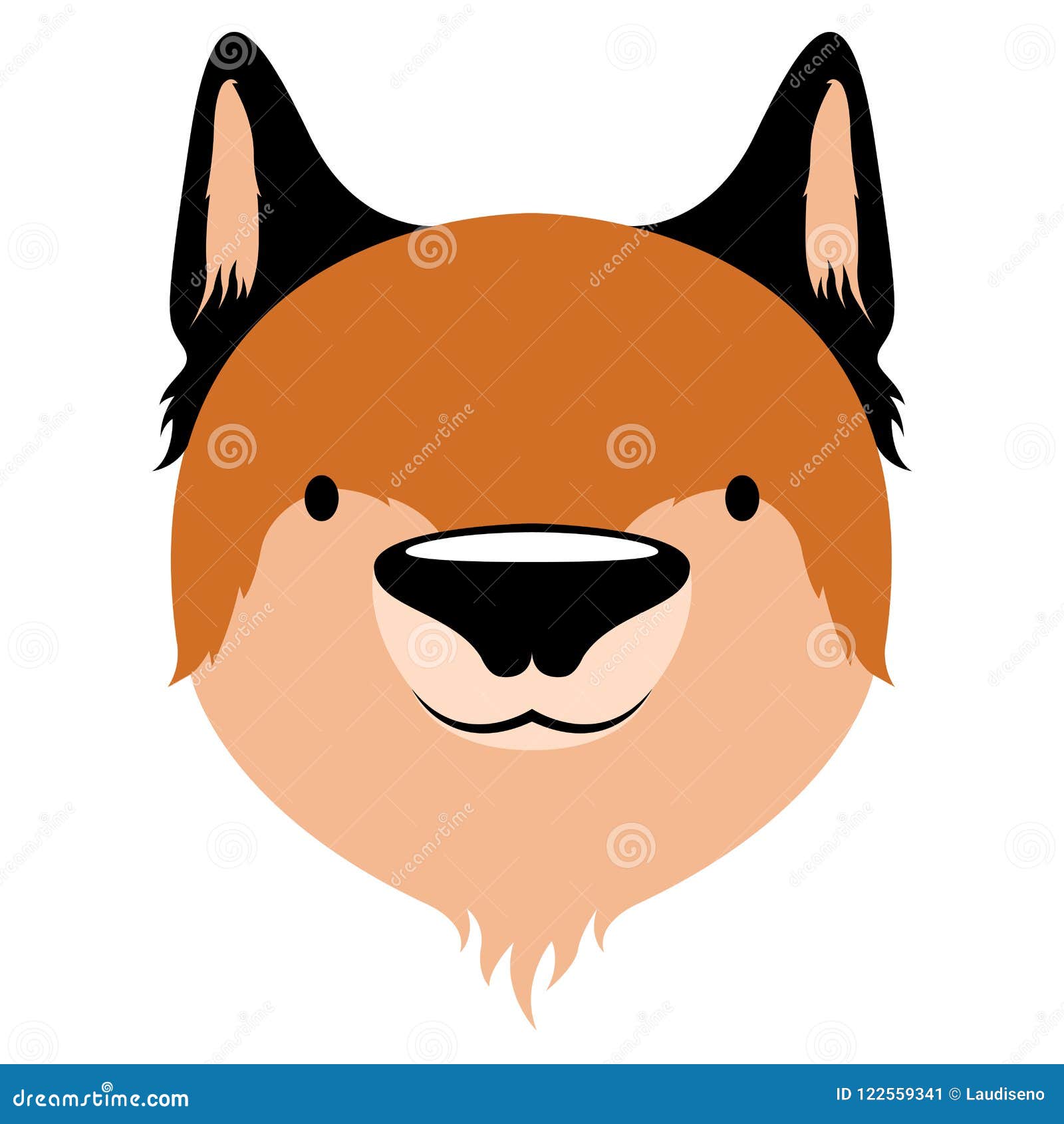 Isolated cute fox avatar stock vector. Illustration of mammal - 122559341