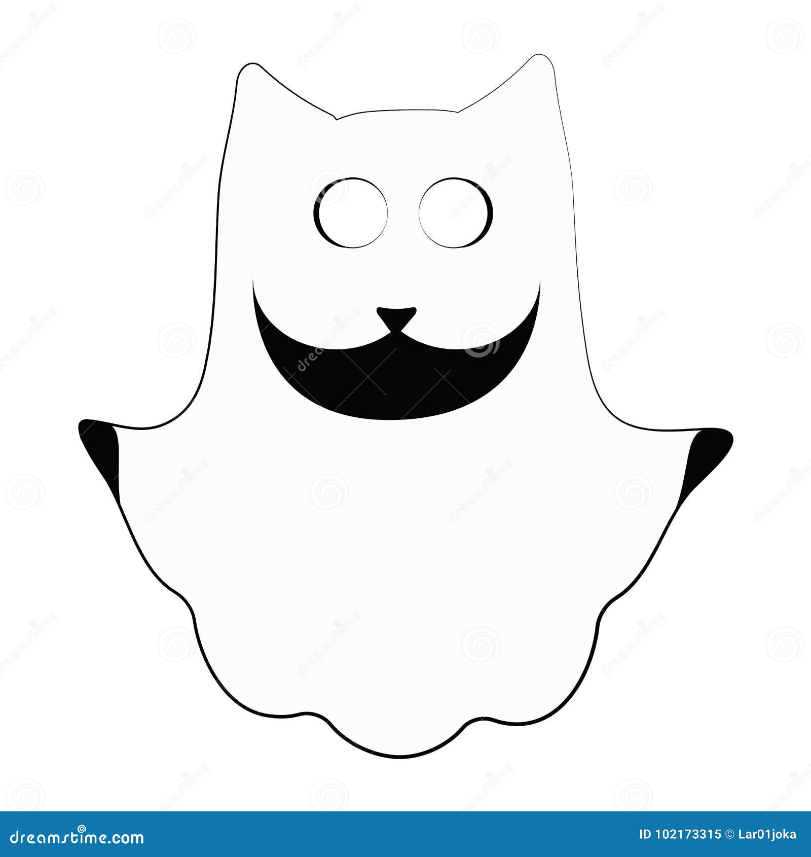 Isolated cute ghost stock vector. Illustration of scary - 102173315