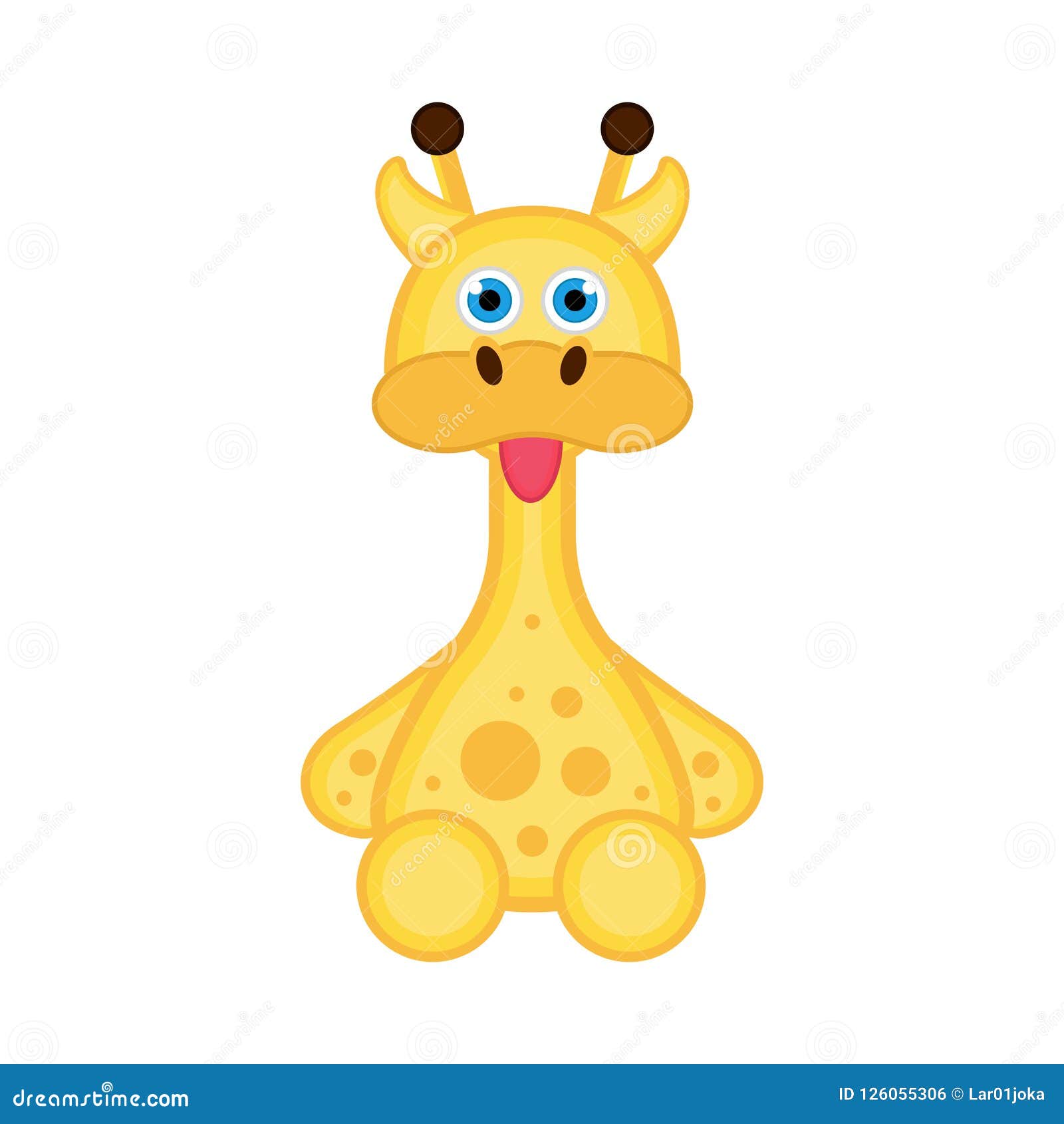 Isolated cute giraffe icon stock vector. Illustration of mammal - 126055306