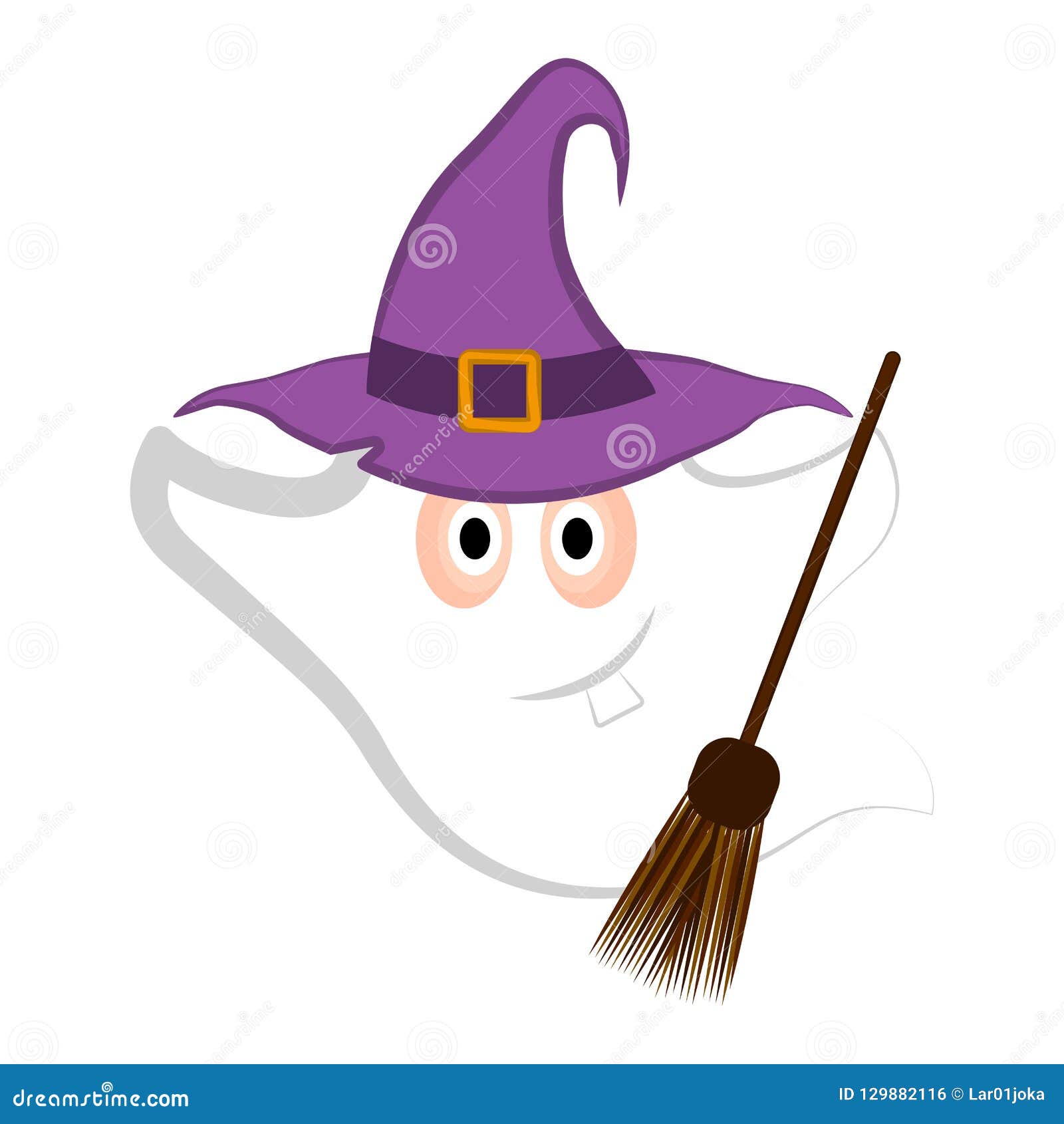 Isolated Cute Halloween Witch Ghost Stock Vector - Illustration of ...