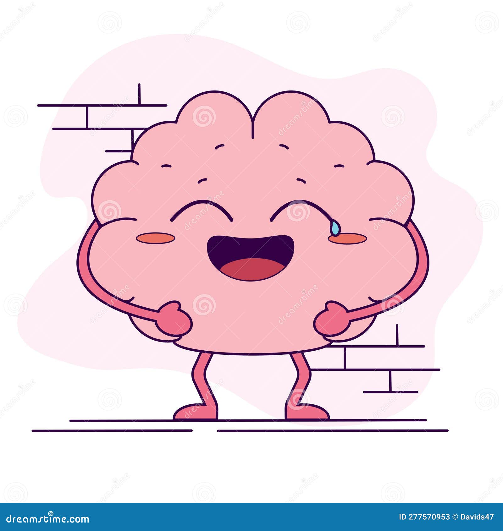 Isolated Cute Happy Brain Cartoon Character Vector Stock Vector ...