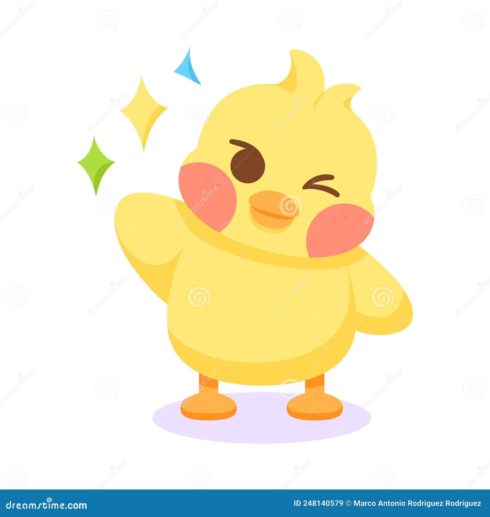Isolated Cute Happy Chick Cartoon Character Vector Stock Vector ...
