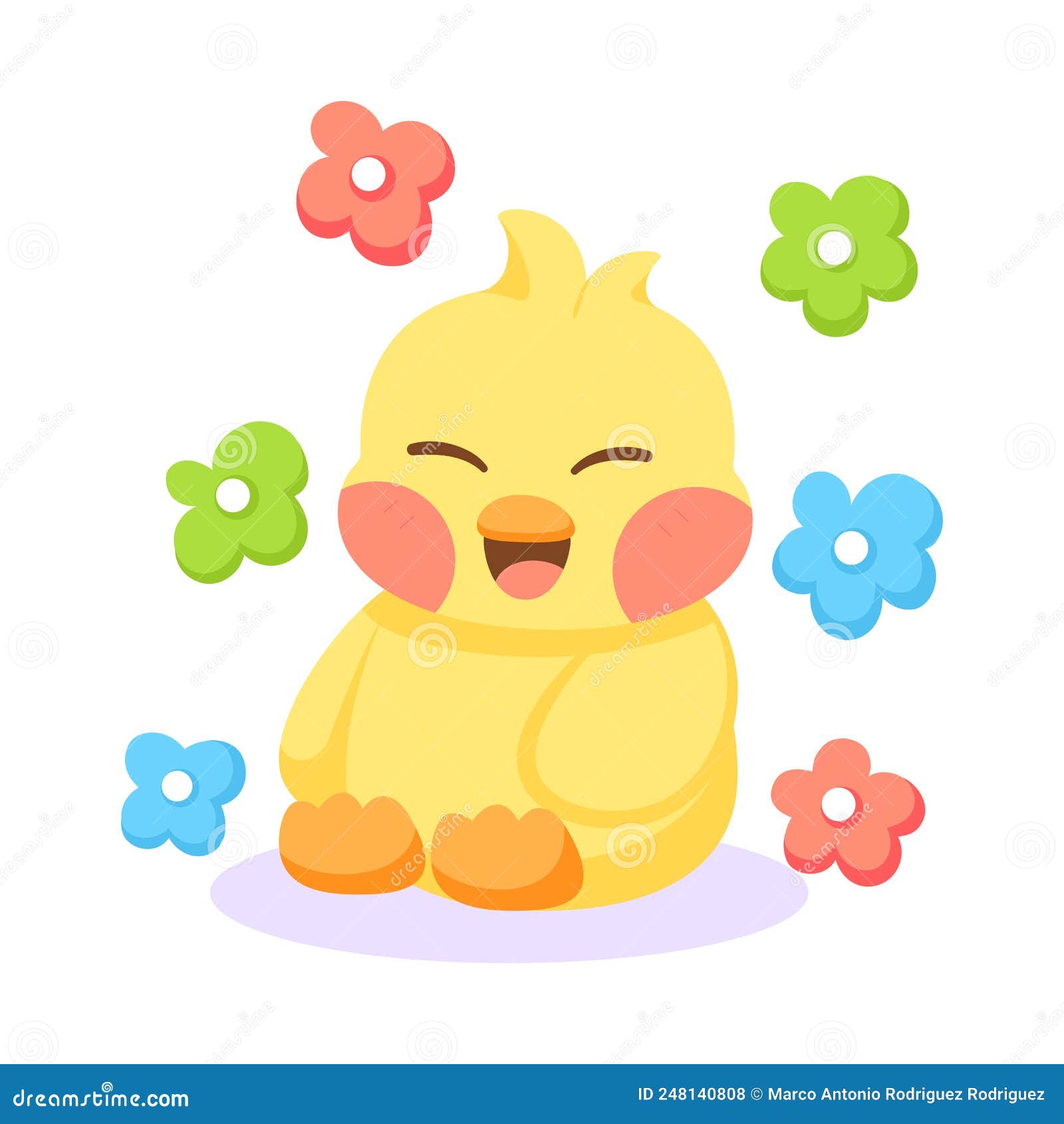 Isolated Cute Happy Chick Cartoon Character Vector Stock Vector ...