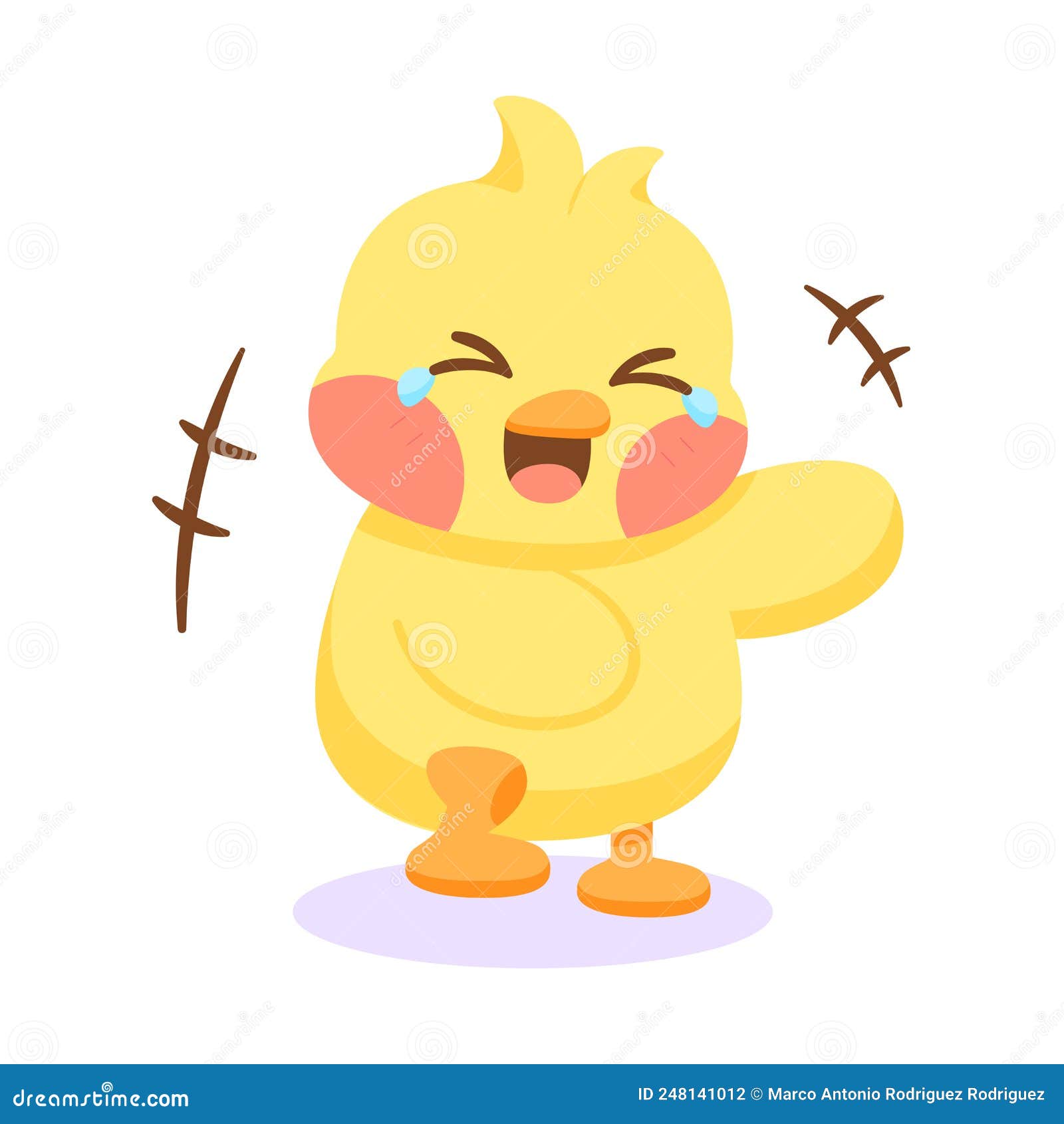 Isolated Cute Happy Chick Cartoon Character Vector Stock Vector ...