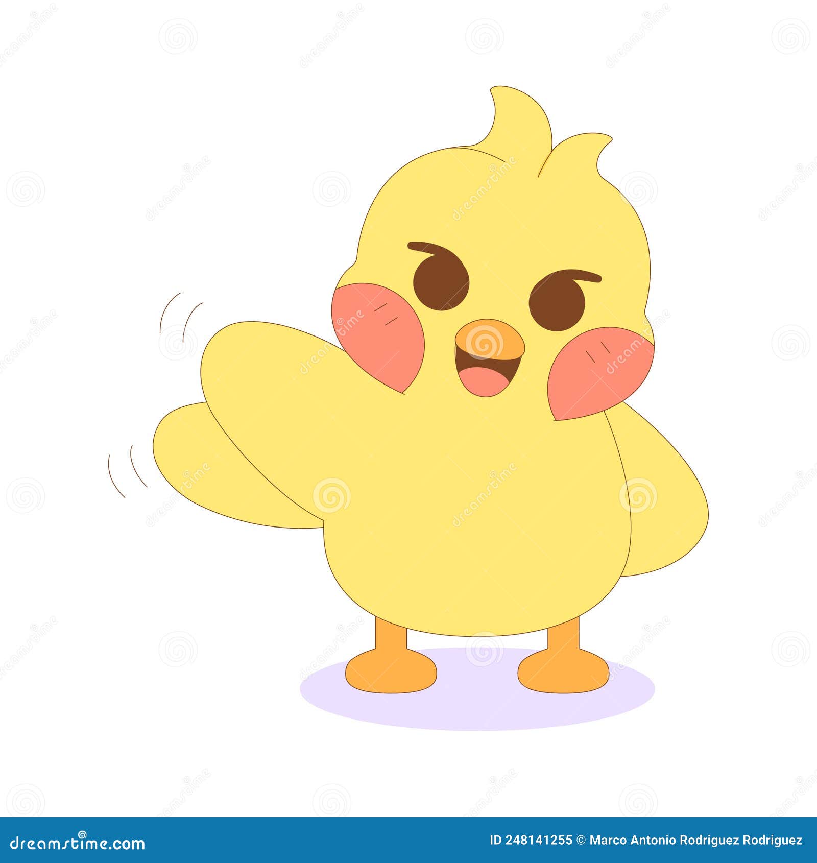 Isolated Cute Happy Chick Cartoon Character Vector Stock Vector ...