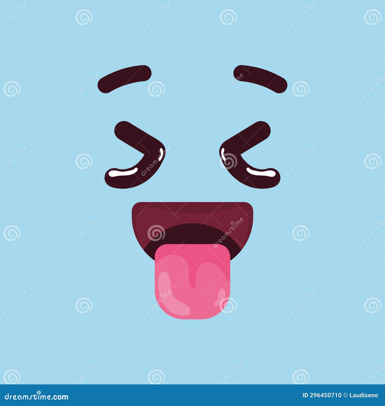 Isolated Cute Happy Facial Expression Vector Stock Illustration