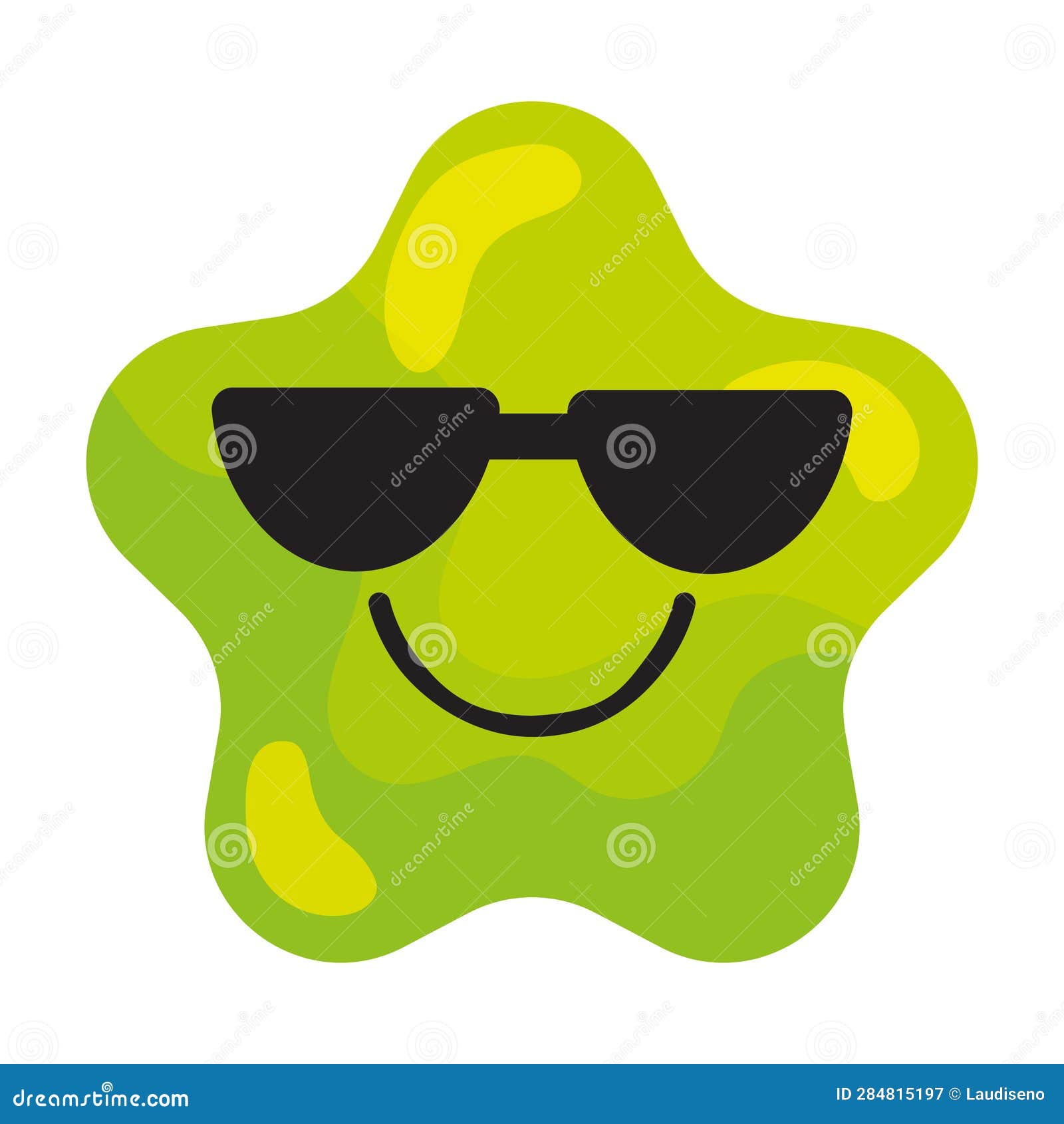 Isolated Cute Happy Star Shape with Sunglasses Vector Stock Vector ...