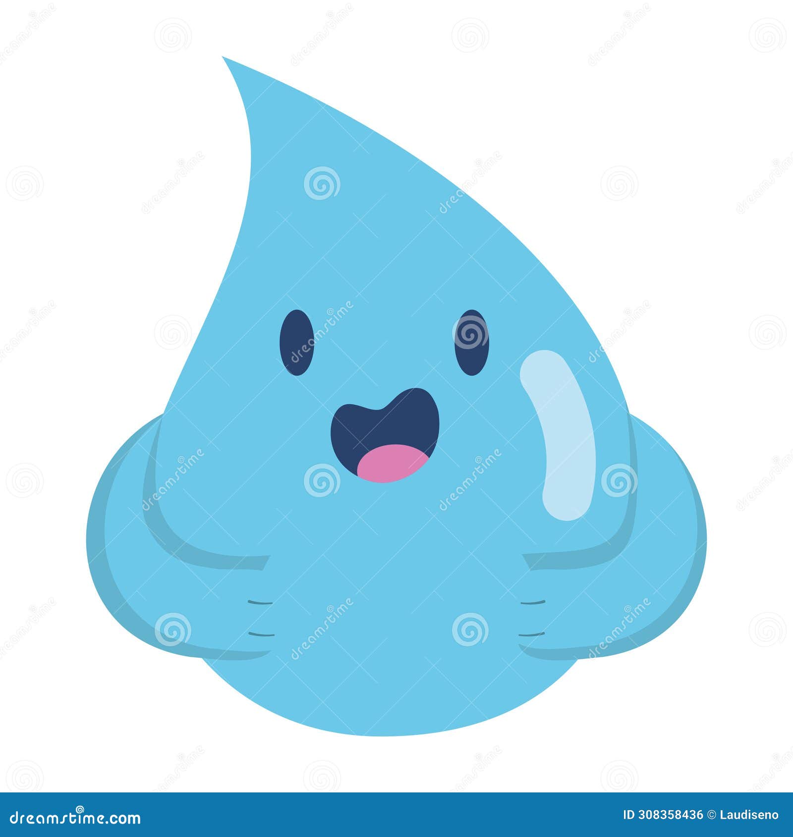 Isolated Cute Happy Water Drop Character Vector Stock Illustration ...