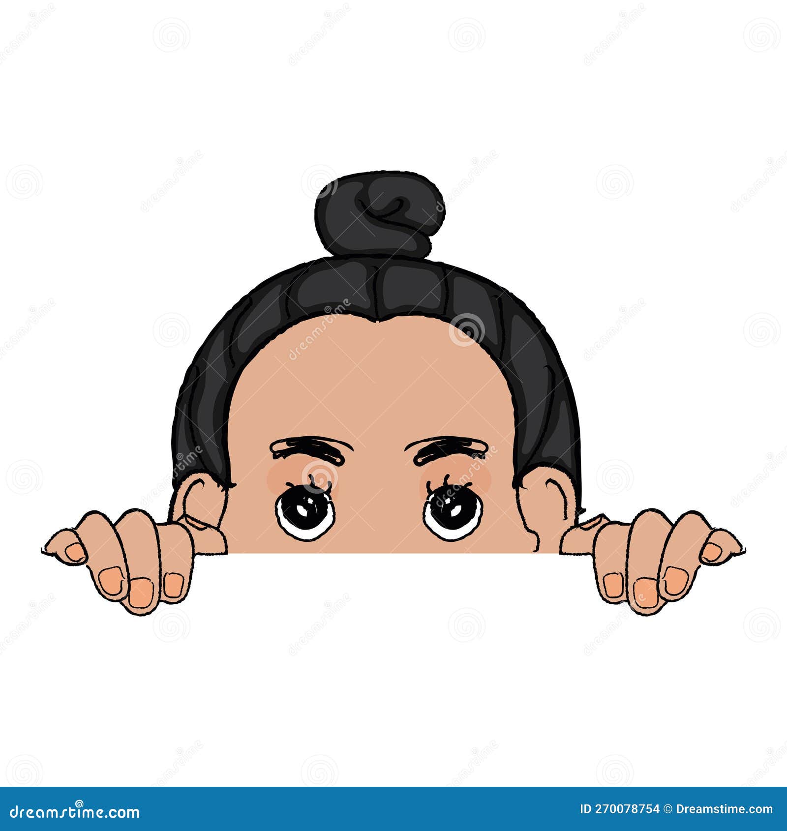 Isolated Cute Hiding Female Avatar Character Vector Stock Vector ...