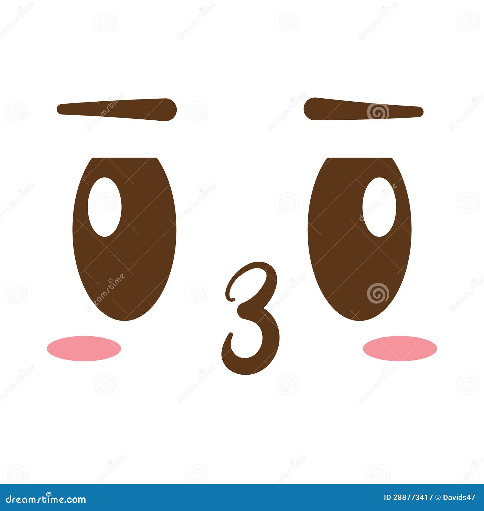 Isolated Cute Kissing Facial Expression Vector Stock Vector ...
