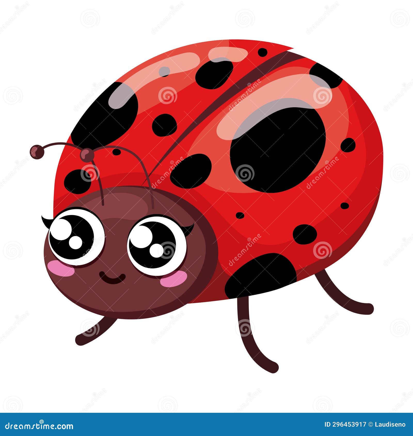 Isolated Cute Ladybug Insect Character Vector Stock Illustration ...