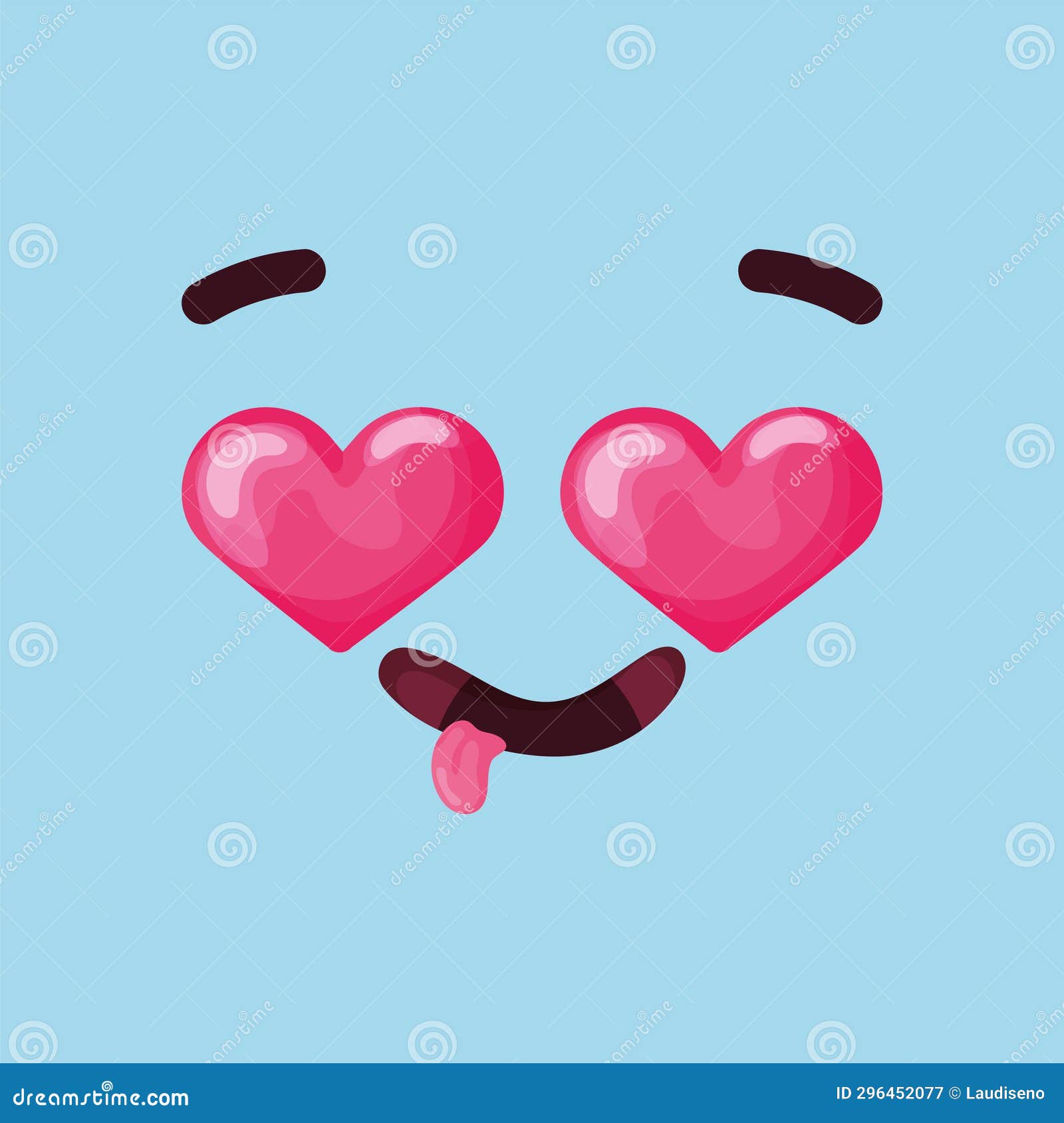Isolated Cute in Love Happy Facial Expression Vector Stock Illustration ...