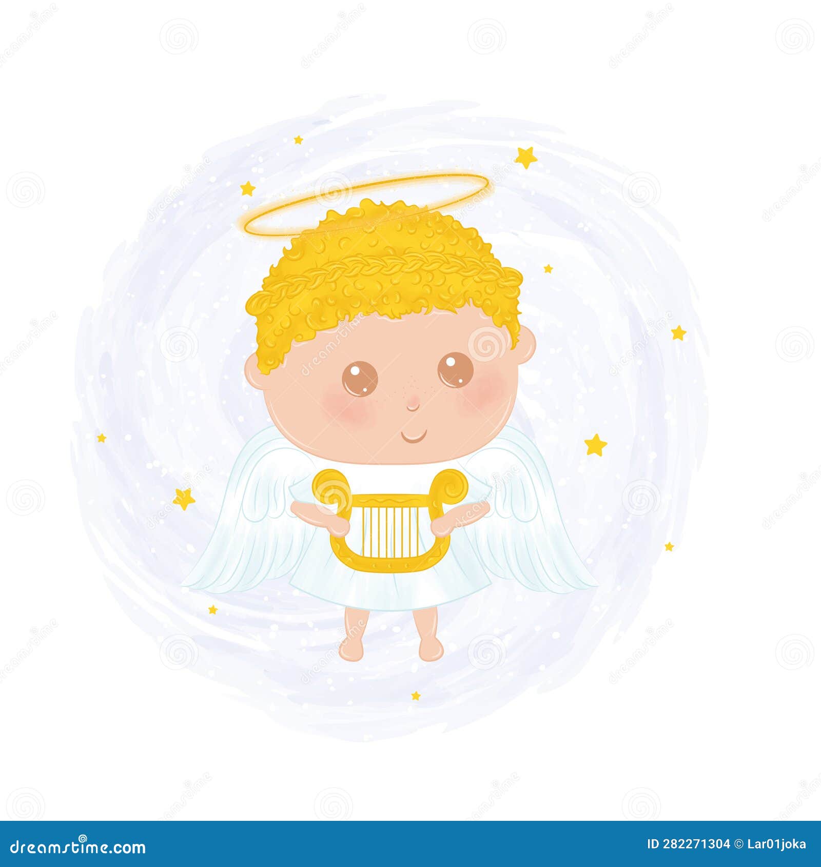 Isolated Cute Male Angel Character Vector Stock Vector - Illustration ...