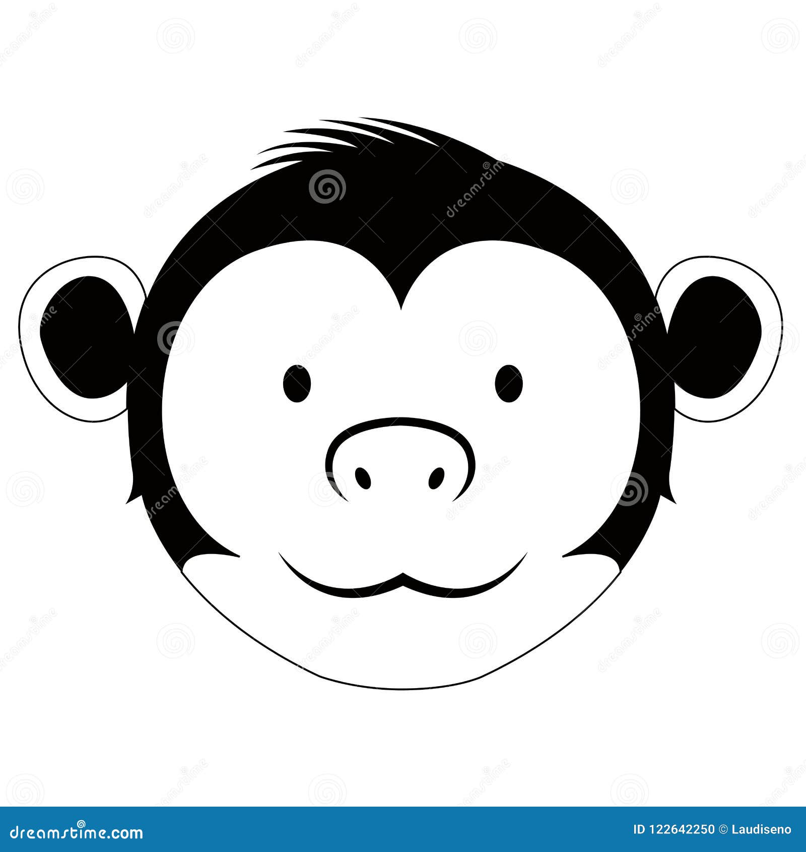 Isolated Cute Monkey Avatar Stock Vector - Illustration of cute, happy ...