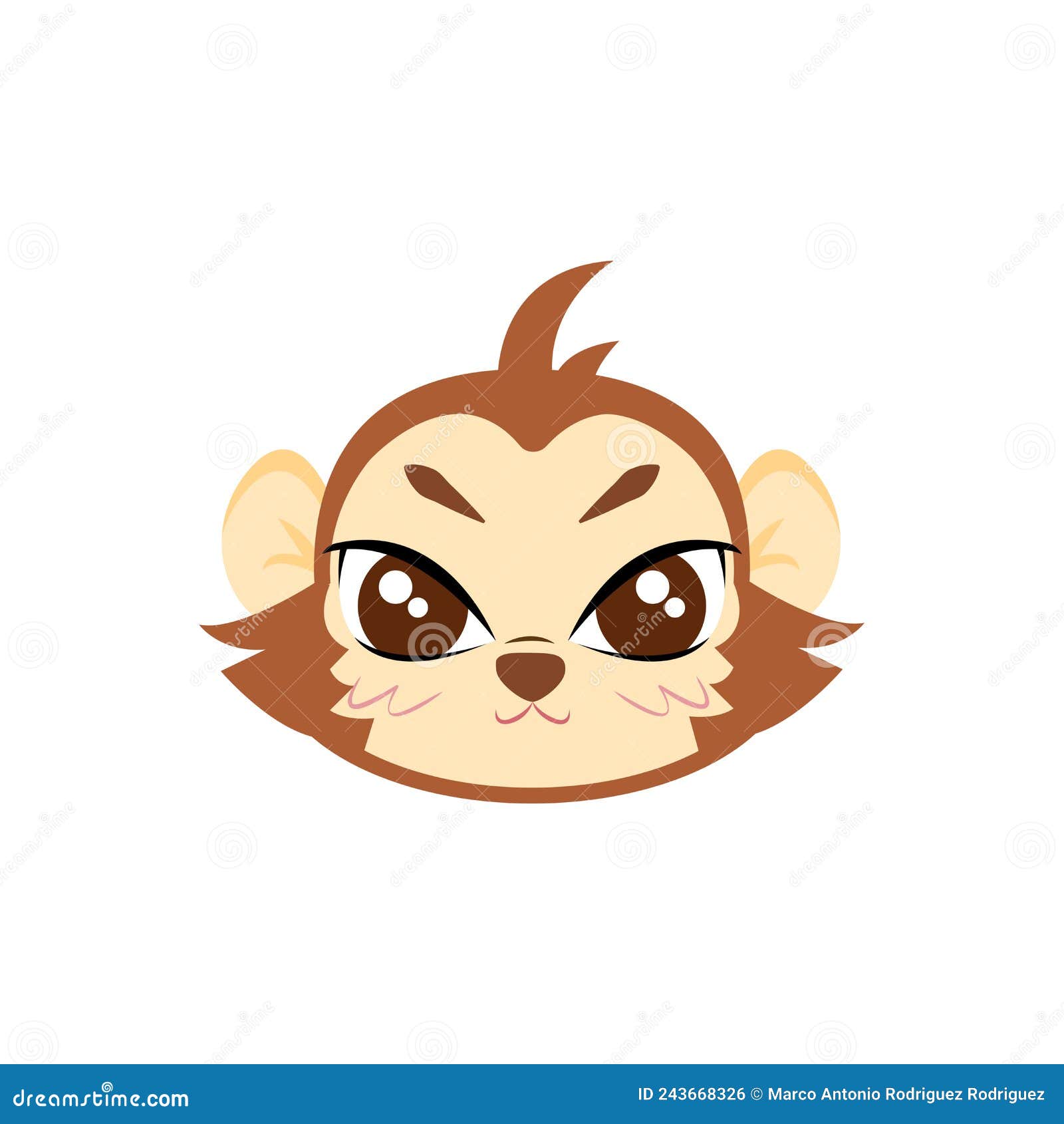 Isolated Cute Monkey Avatar Zodiac Sign Vector Stock Vector ...