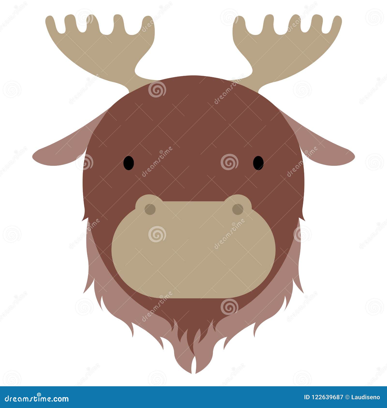 Isolated cute moose avatar stock vector. Illustration of moose - 122639687