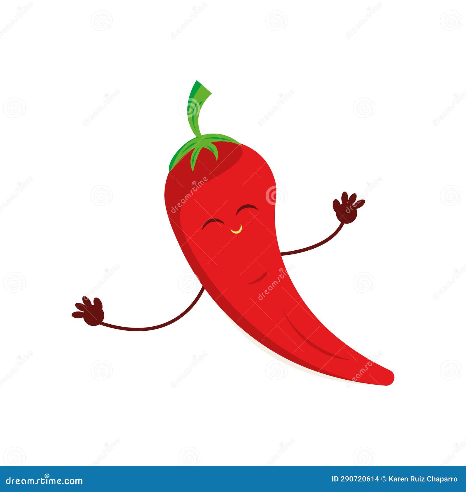 Isolated Cute Pepper Cartoon Character Vector Stock Vector ...
