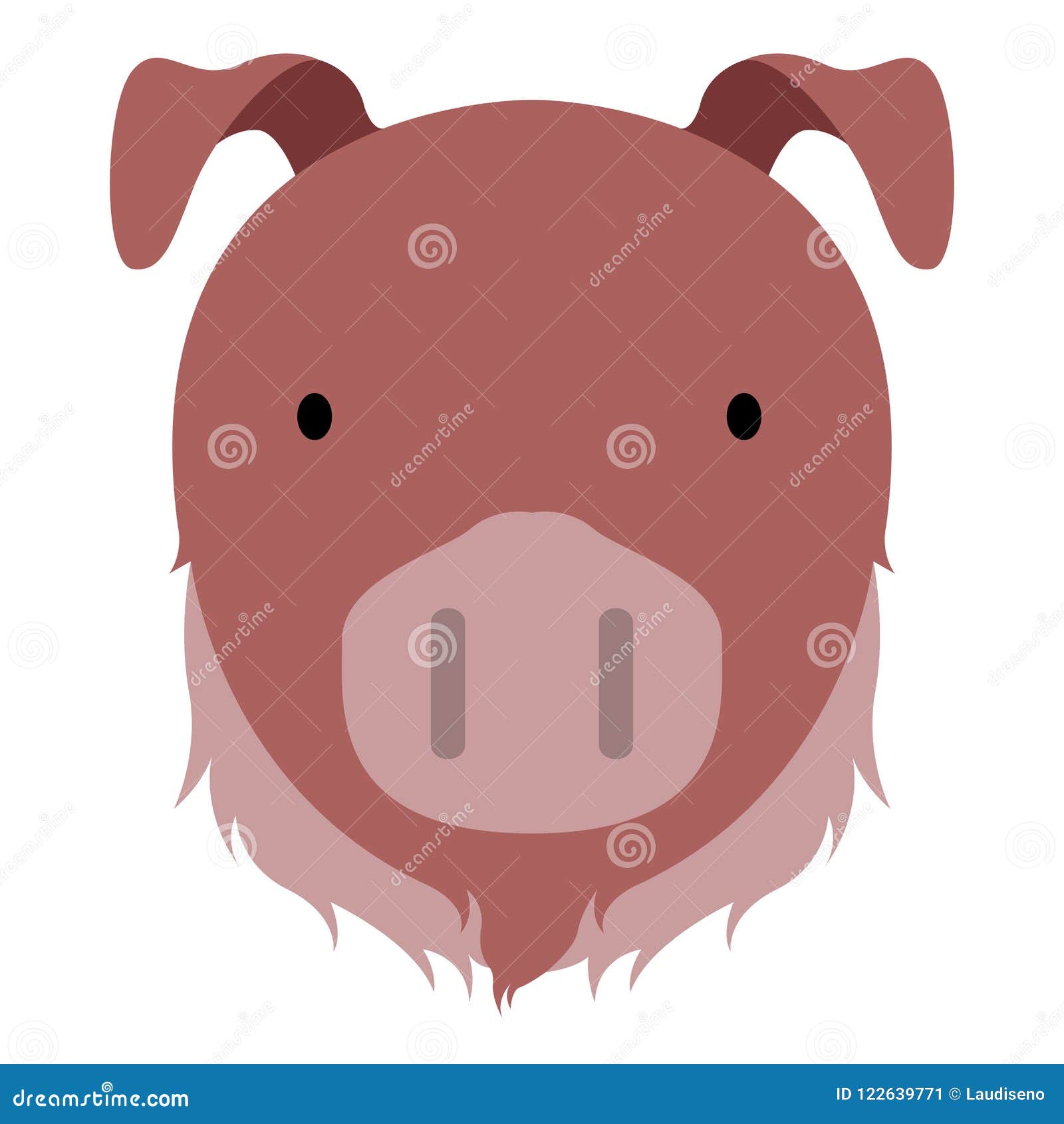 Isolated cute pig avatar stock vector. Illustration of flat - 122639771
