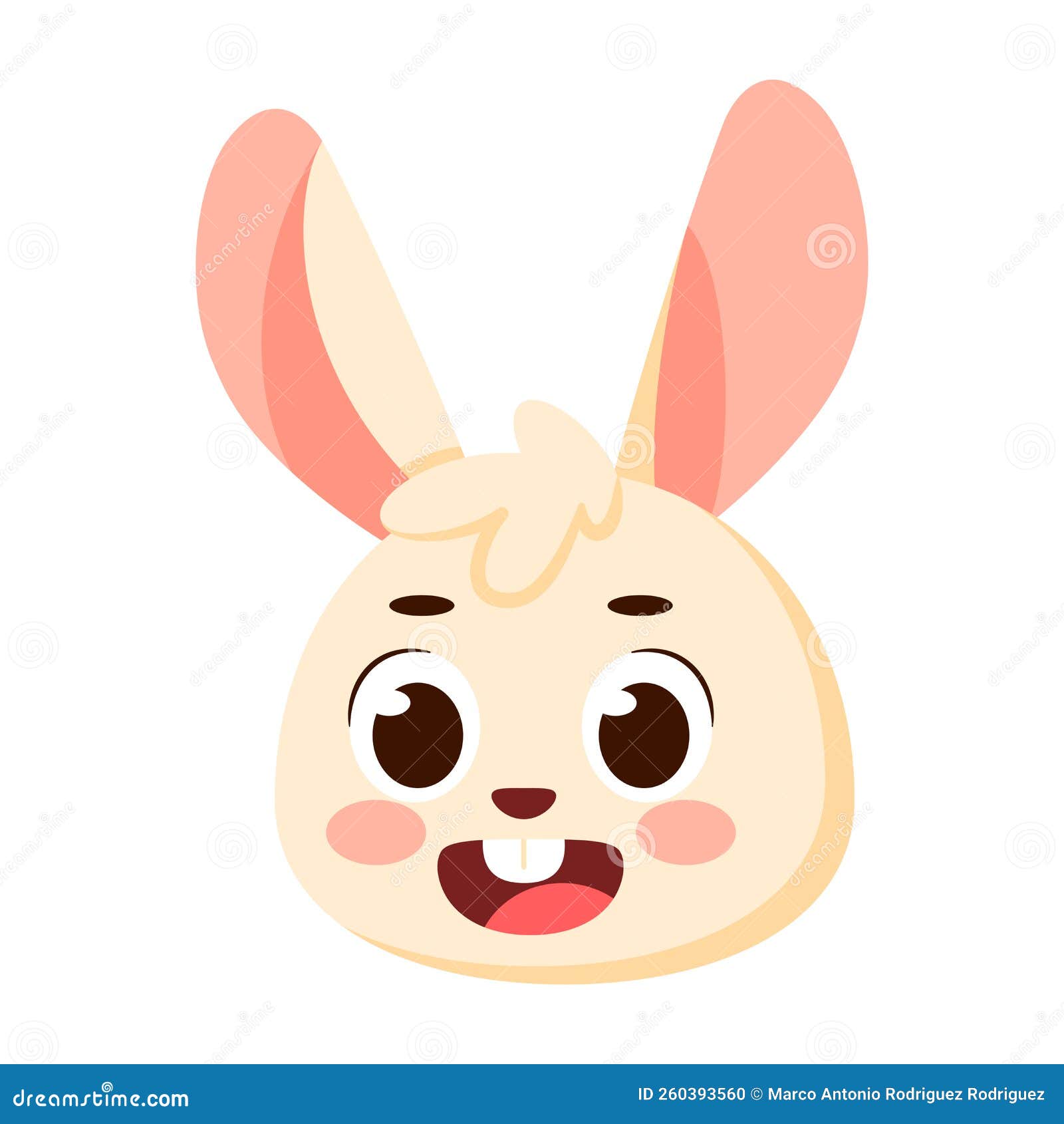 Isolated Cute Rabbit Avatar Character Vector Stock Vector ...
