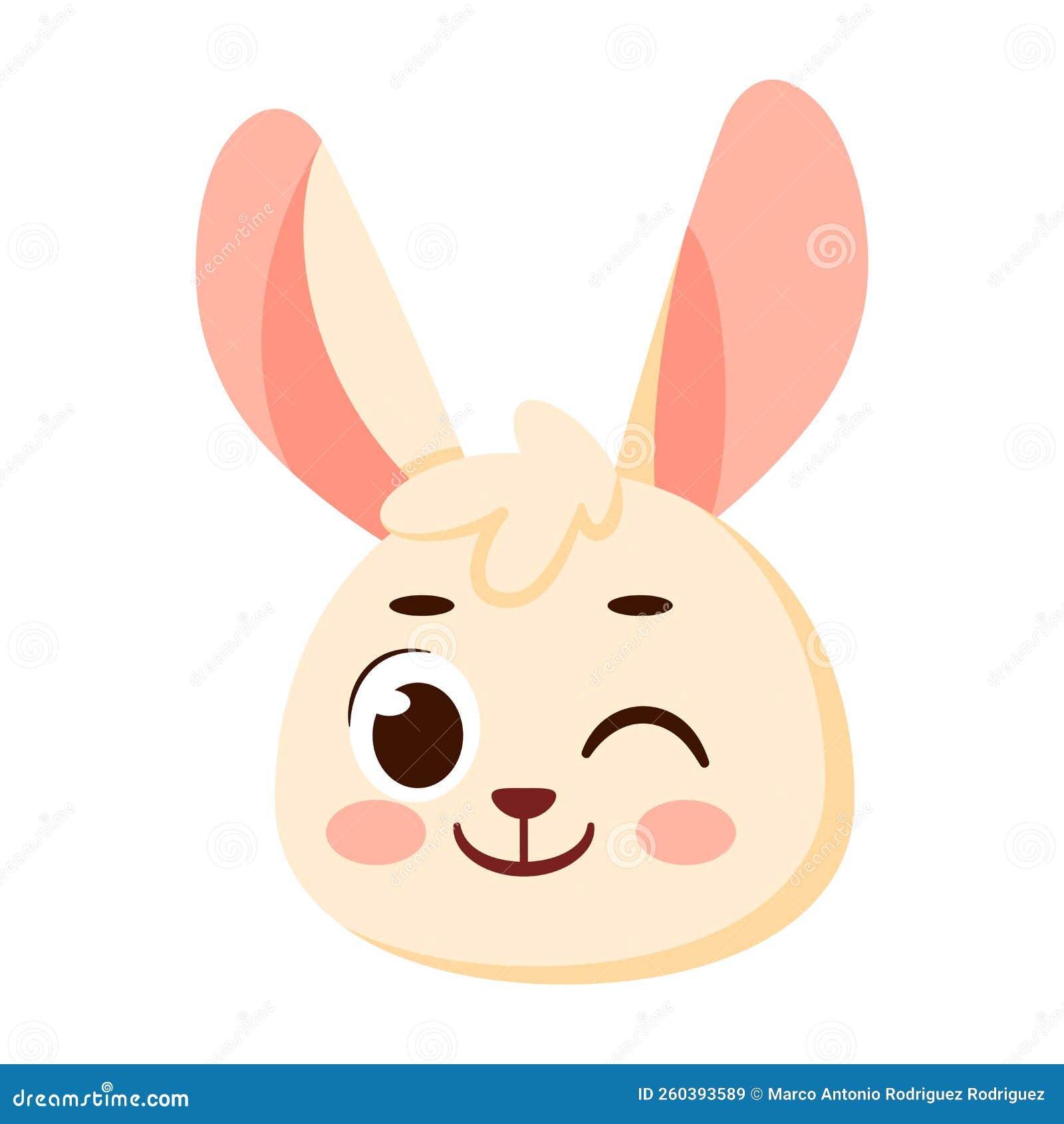 Isolated Cute Rabbit Avatar Character Vector Stock Vector ...