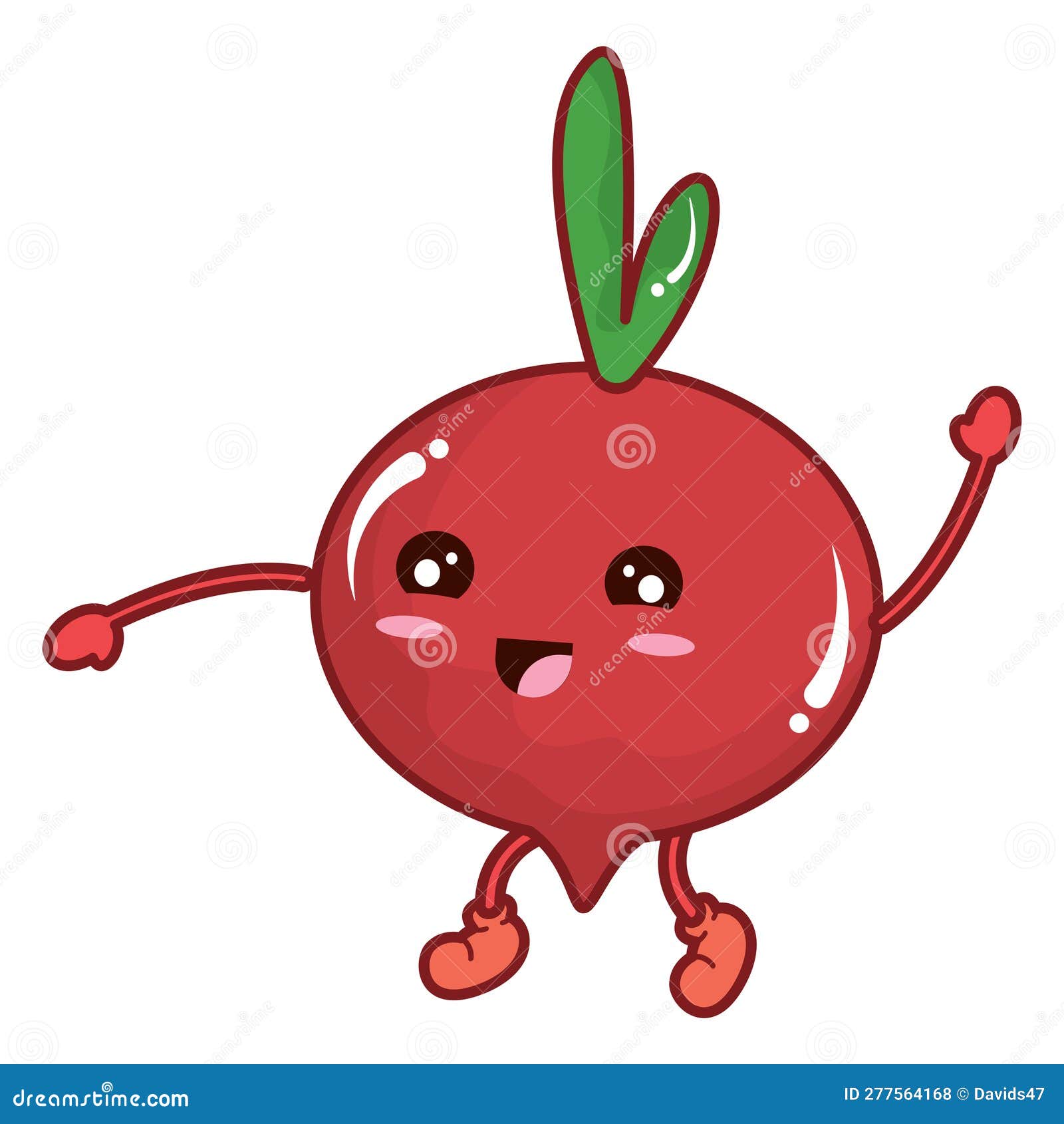 Cute Radish Vegetables Cartoon Illustration | CartoonDealer.com #244228540