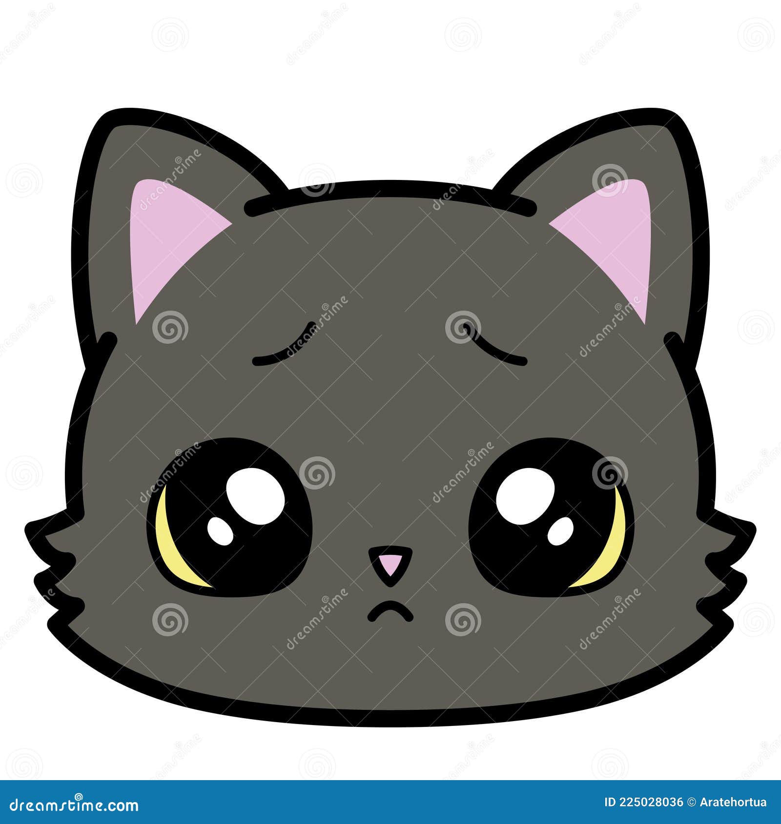 Isolated Cute Sad Cat Emoji Stock Vector - Illustration of emoticon ...
