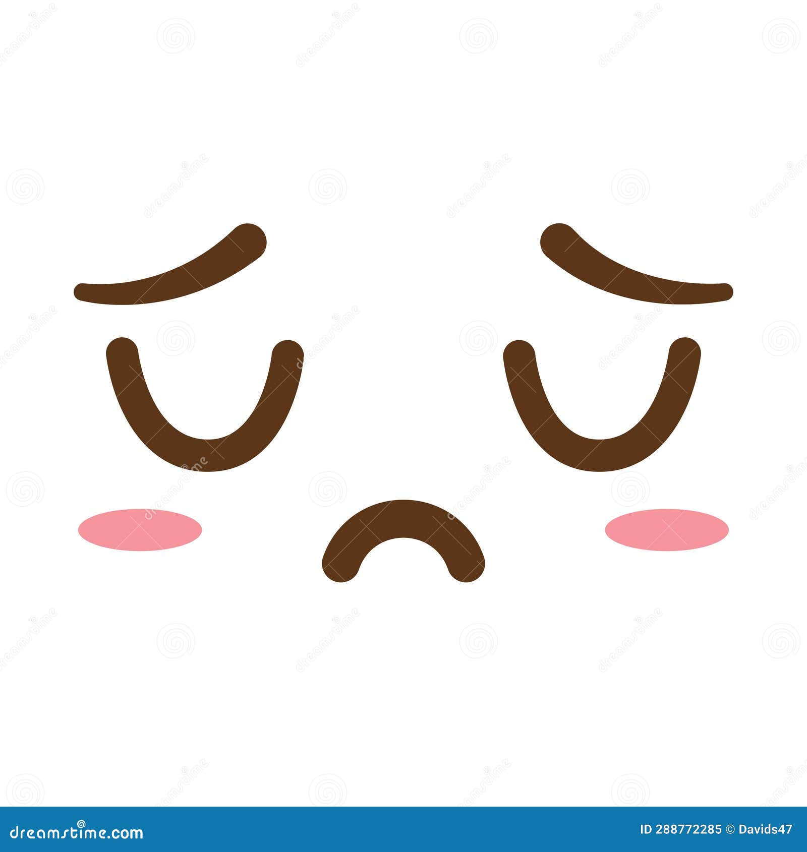 Isolated Cute Sad Facial Expression Vector Stock Vector - Illustration ...