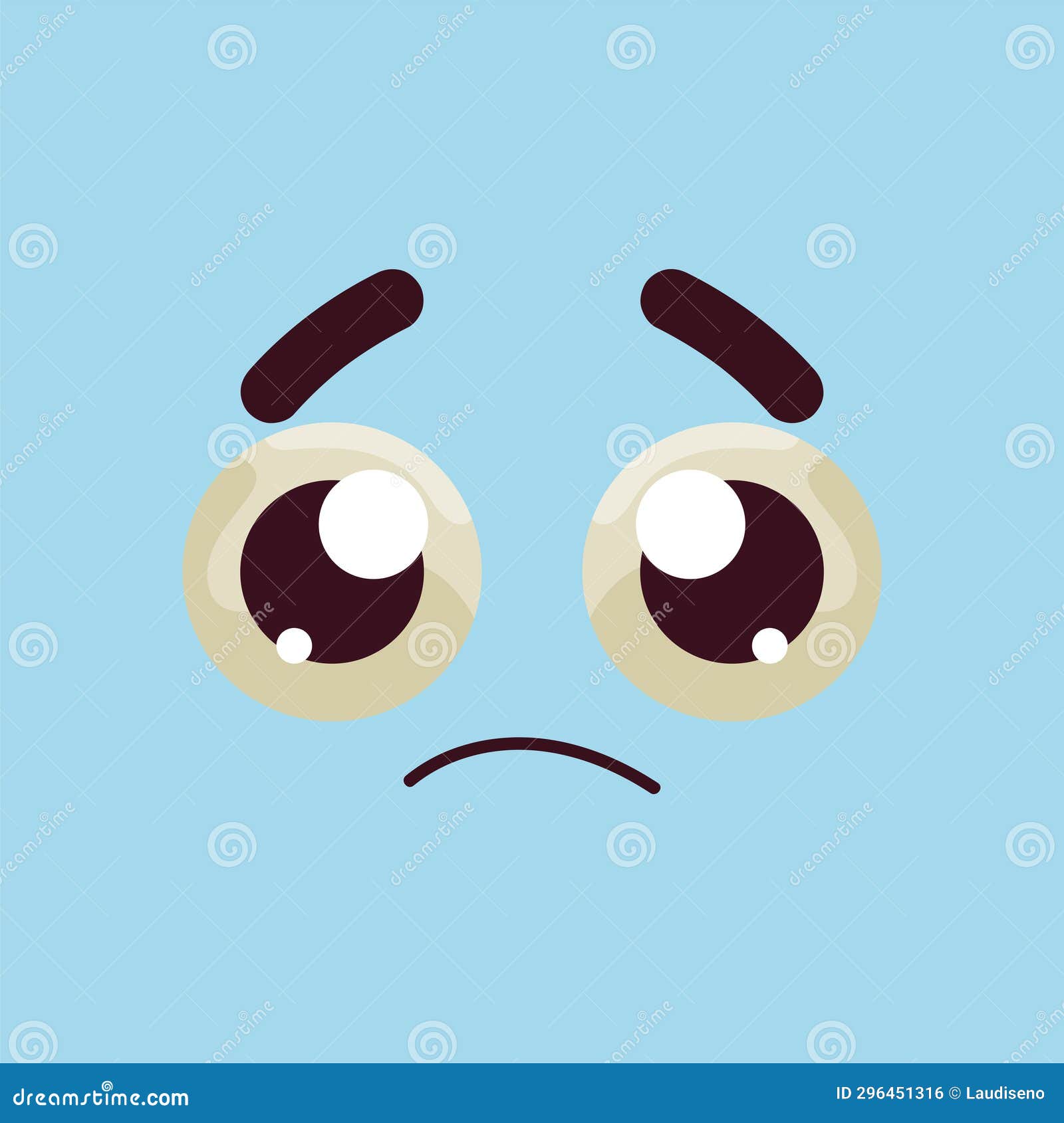 Isolated Cute Sad Facial Expression Vector Stock Vector - Illustration ...