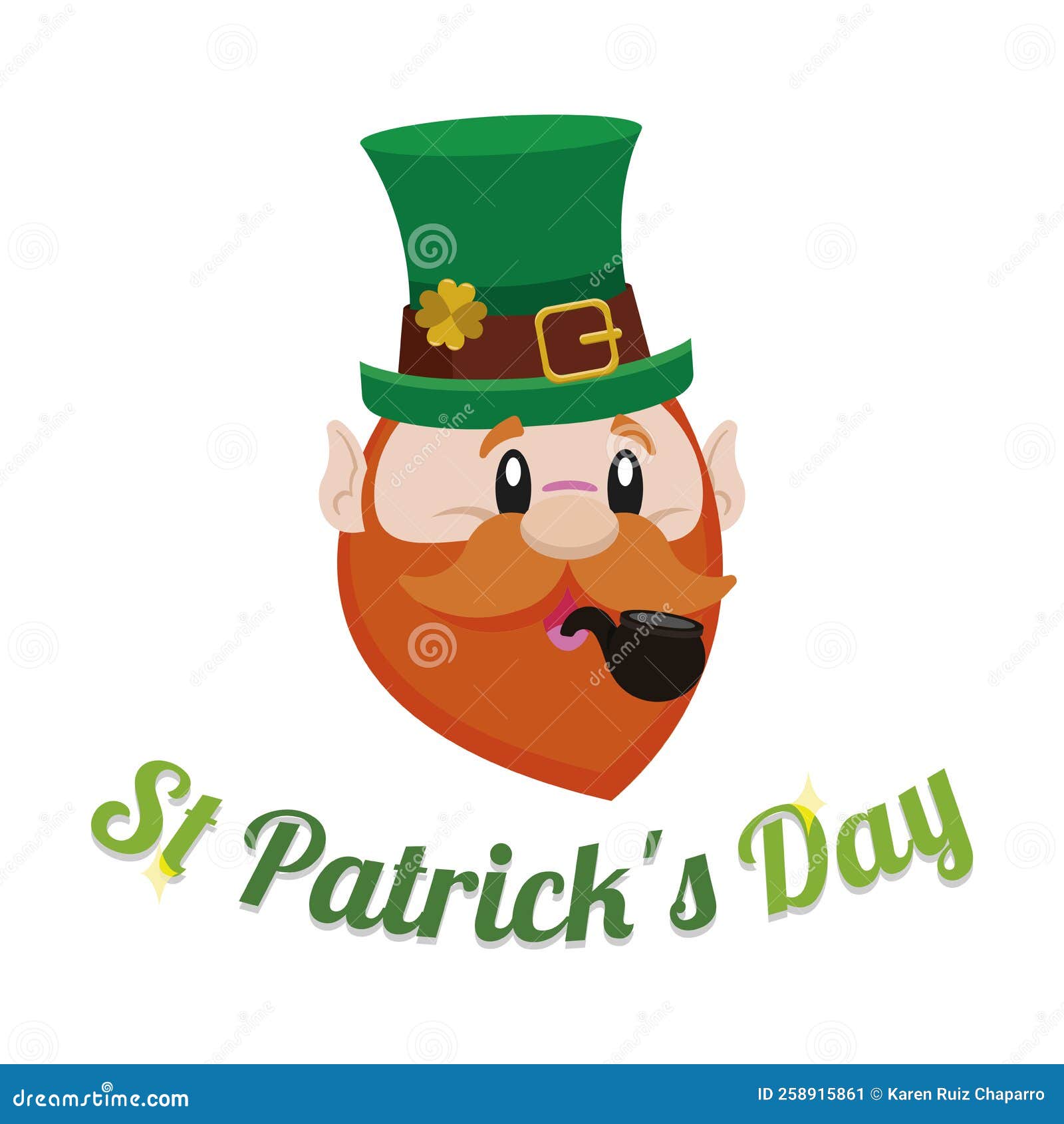 Isolated Cute Saint Patrick Day Elf Cartoon Vector Stock Vector ...