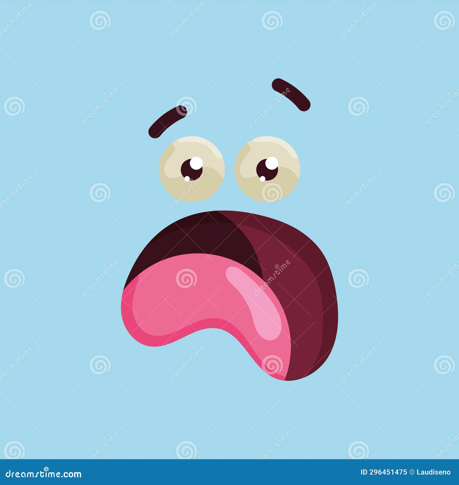 Isolated Cute Scared Facial Expression Vector Stock Vector ...