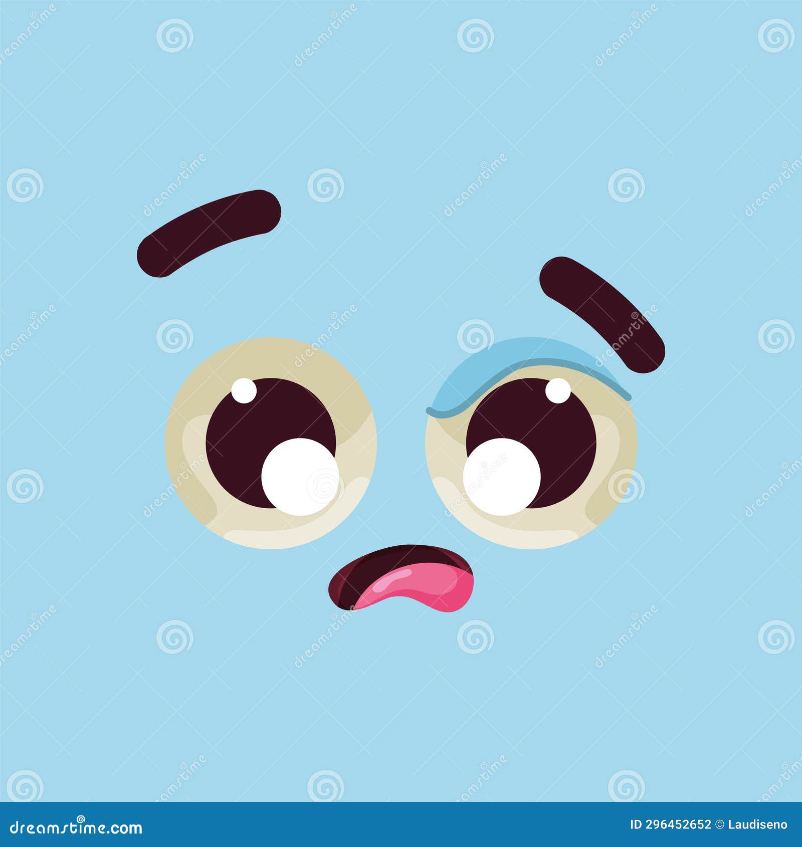 Isolated Cute in Shock Facial Expression Vector Stock Illustration ...