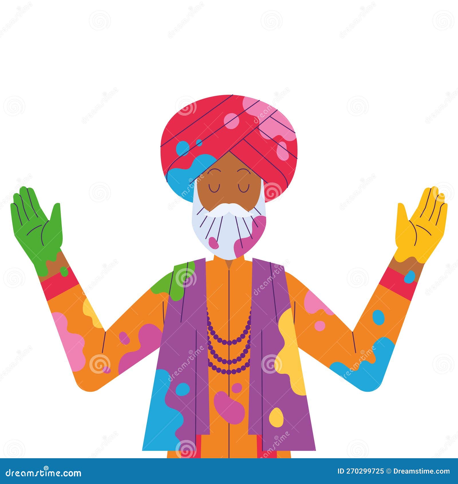 Isolated Cute Wise Man Character Playing with Paint Vector Stock Vector ...