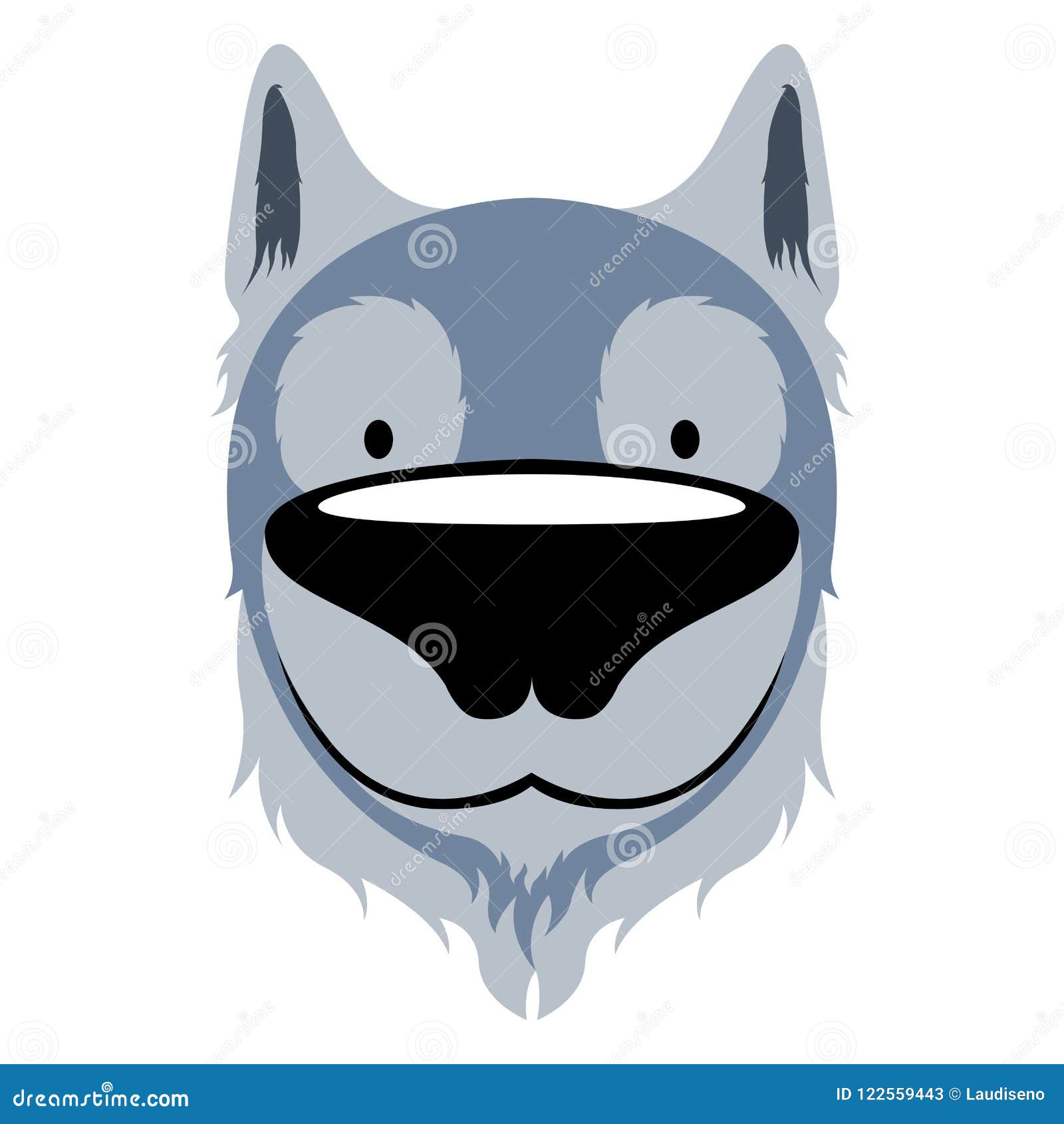 Isolated cute wolf avatar stock vector. Illustration of cute - 122559443