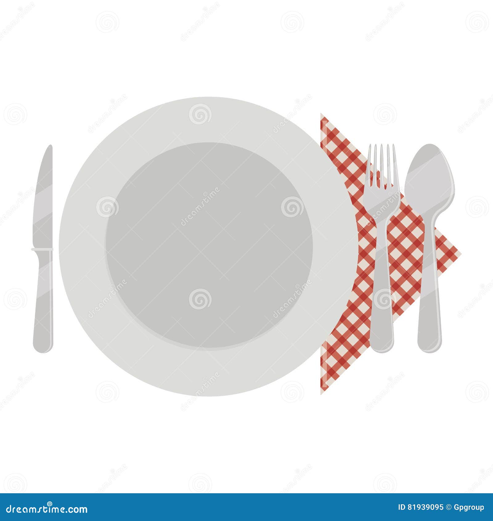Isolated Cutlery and Plate Design Stock Illustration - Illustration of ...