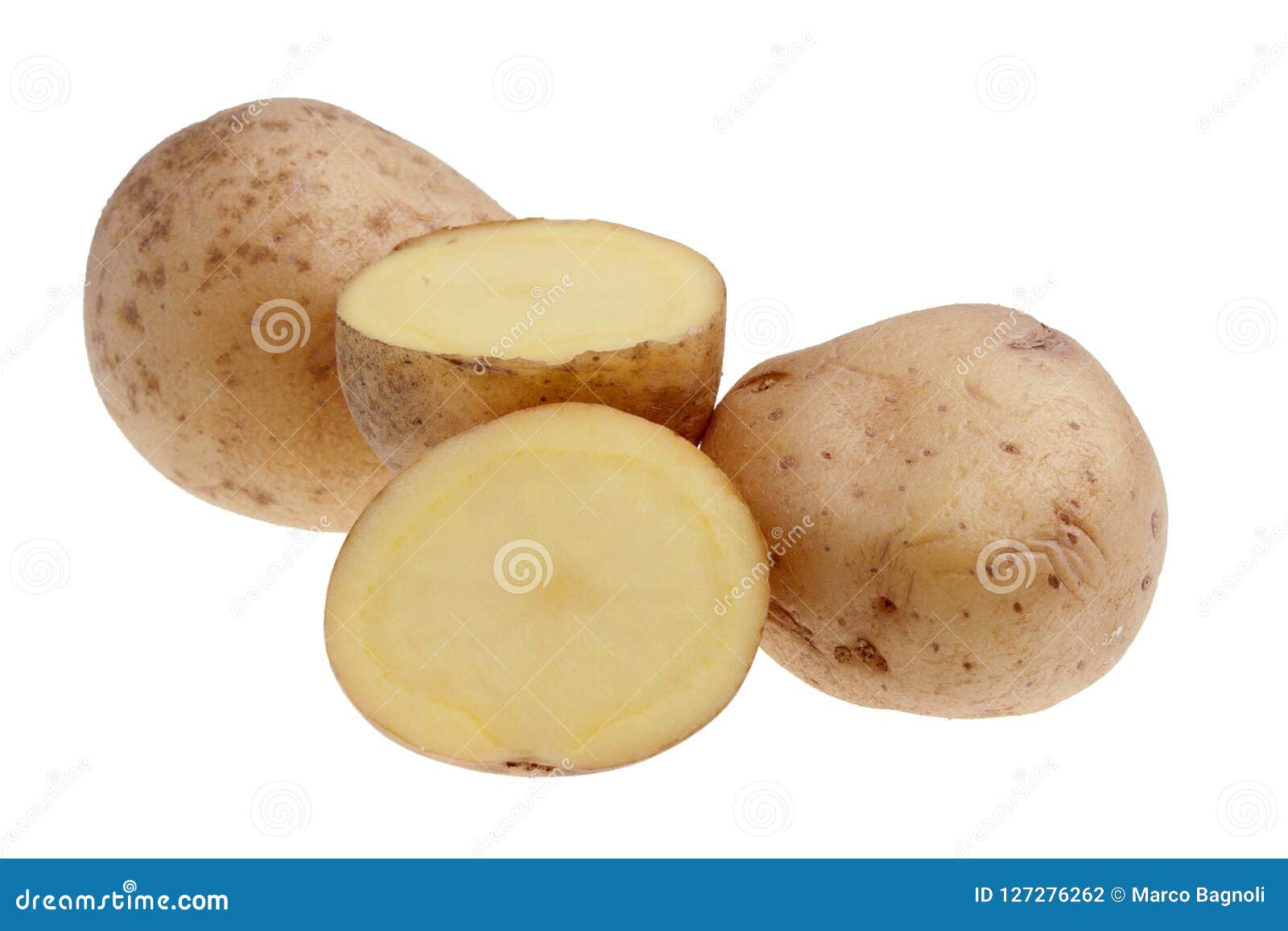 Isolated cutted potato stock photo. Image of food, cook - 127276262
